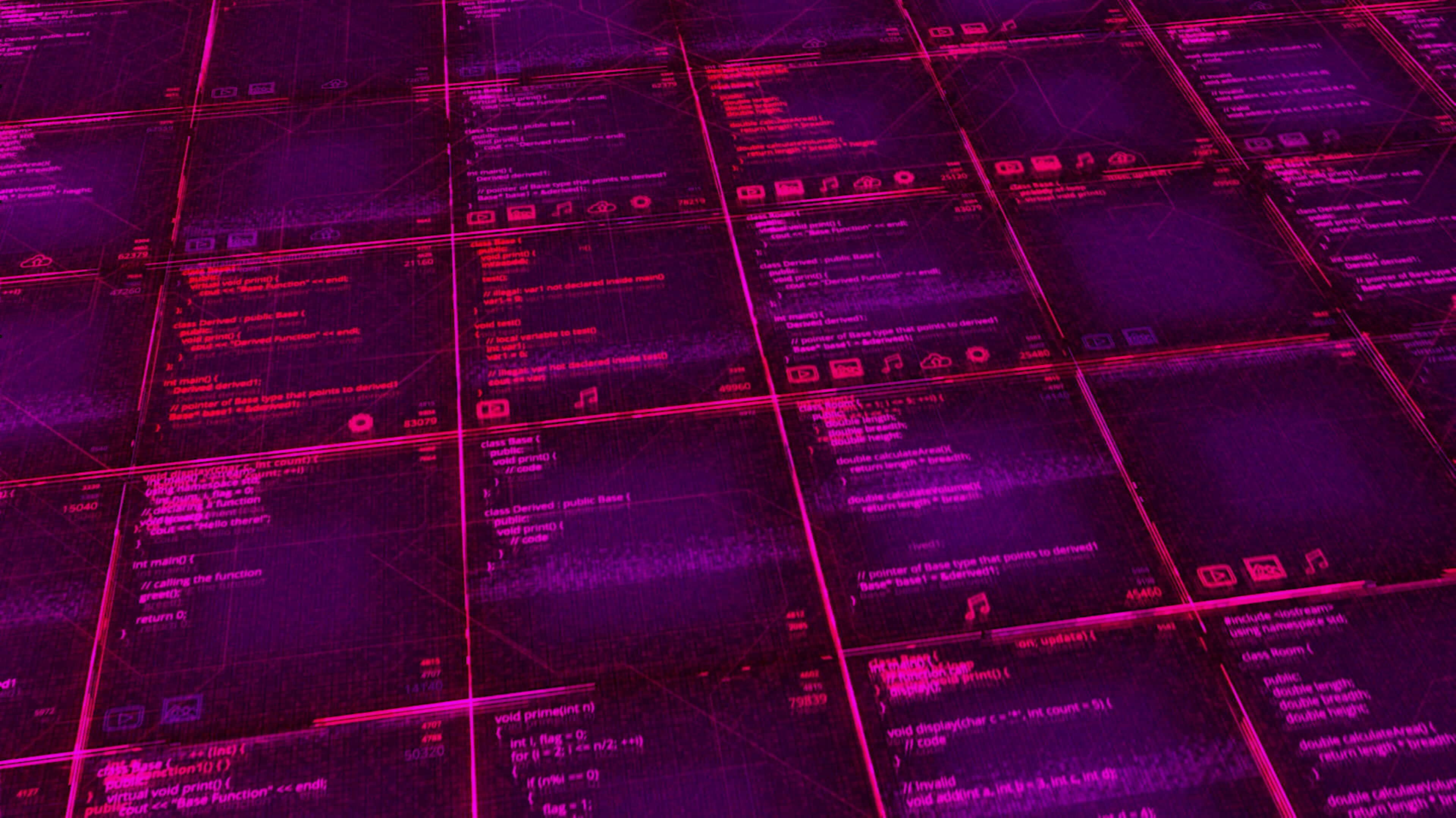 Abstract background with digital squares of data. Animation. Seamless ...