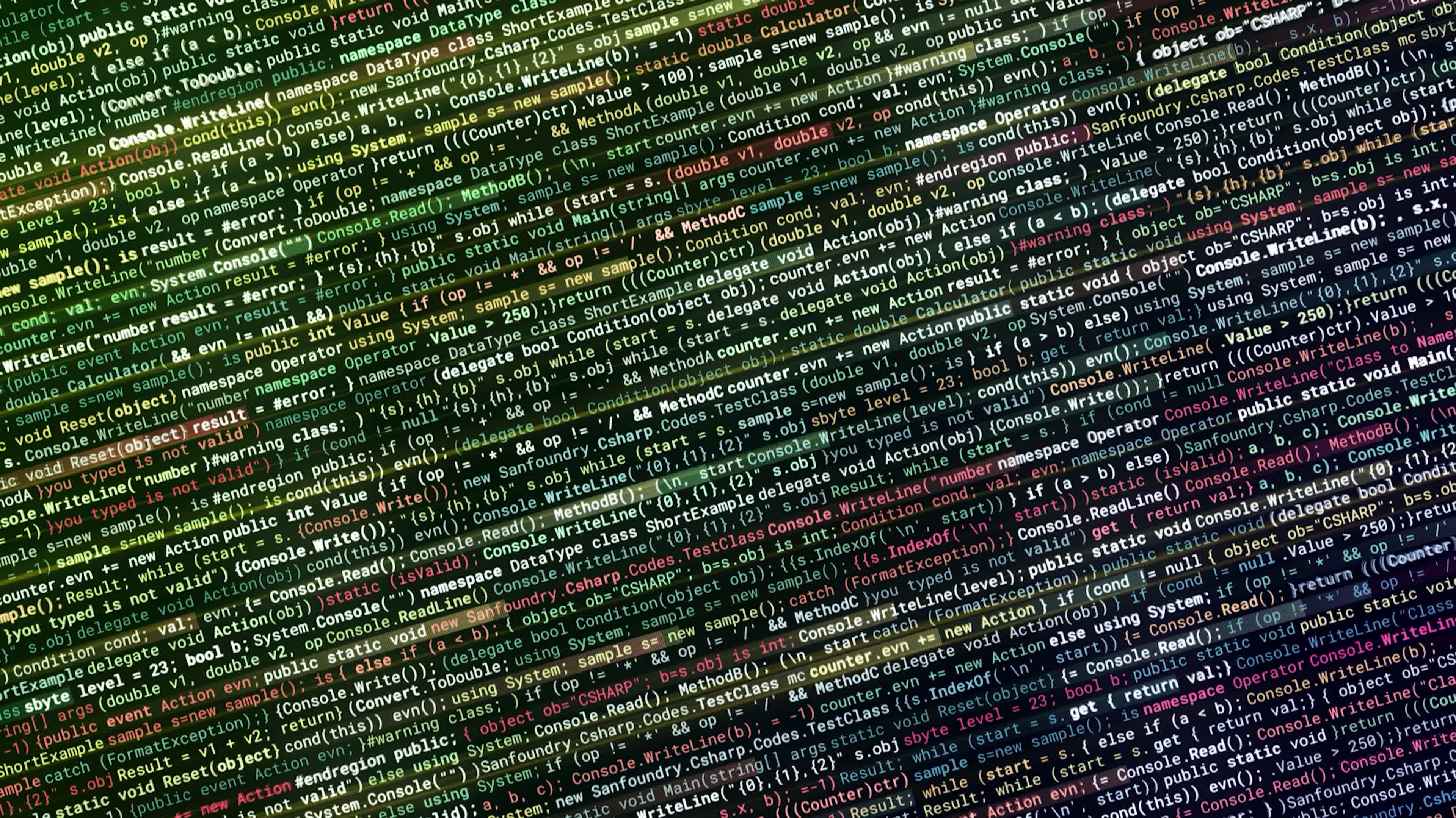 Abstract harmful computer code background, seamless loop. Animation. Technological background ...