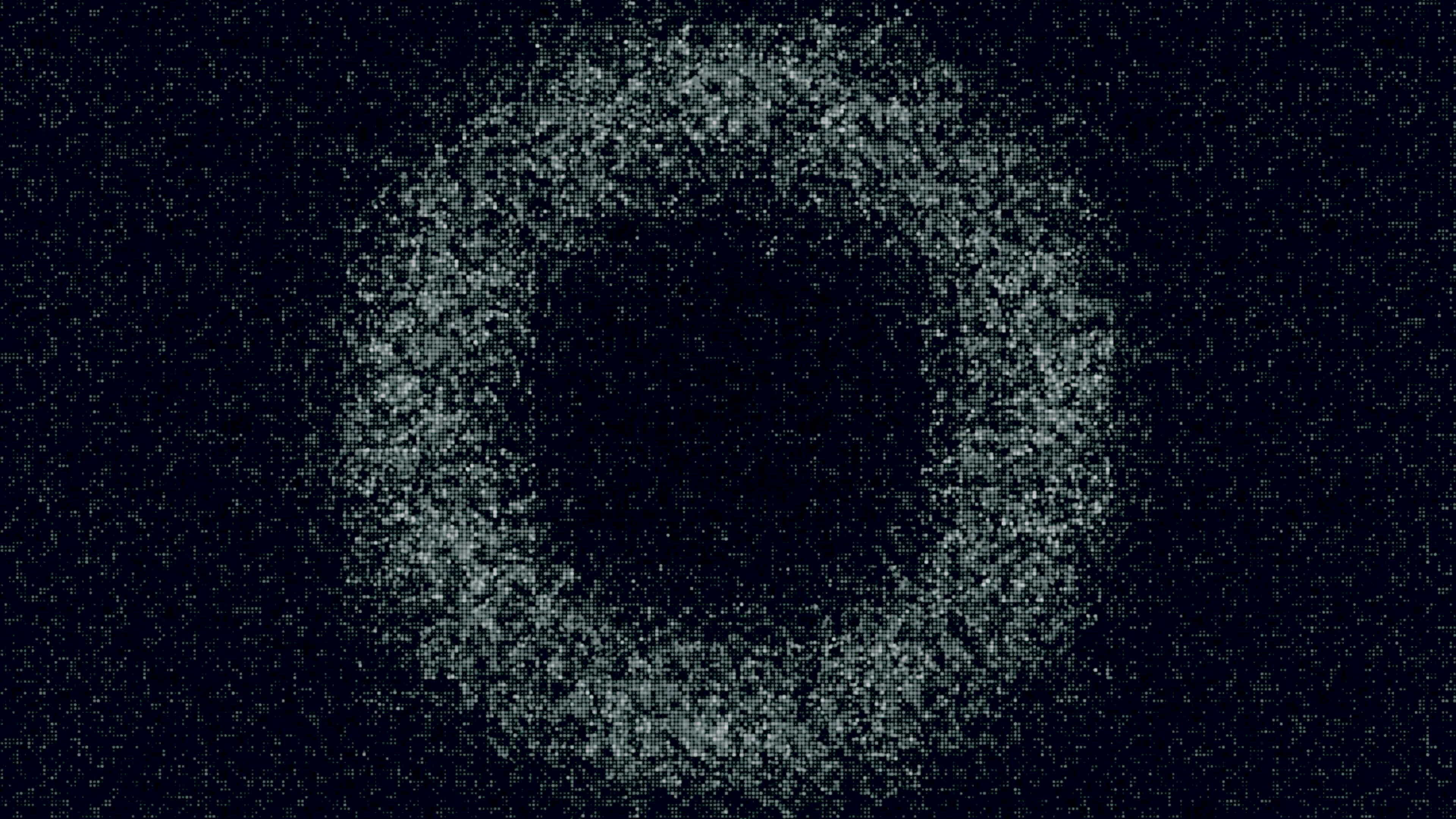 Widening circular soffit light rings on colorful grid with particles, seamless loop. Animation ...