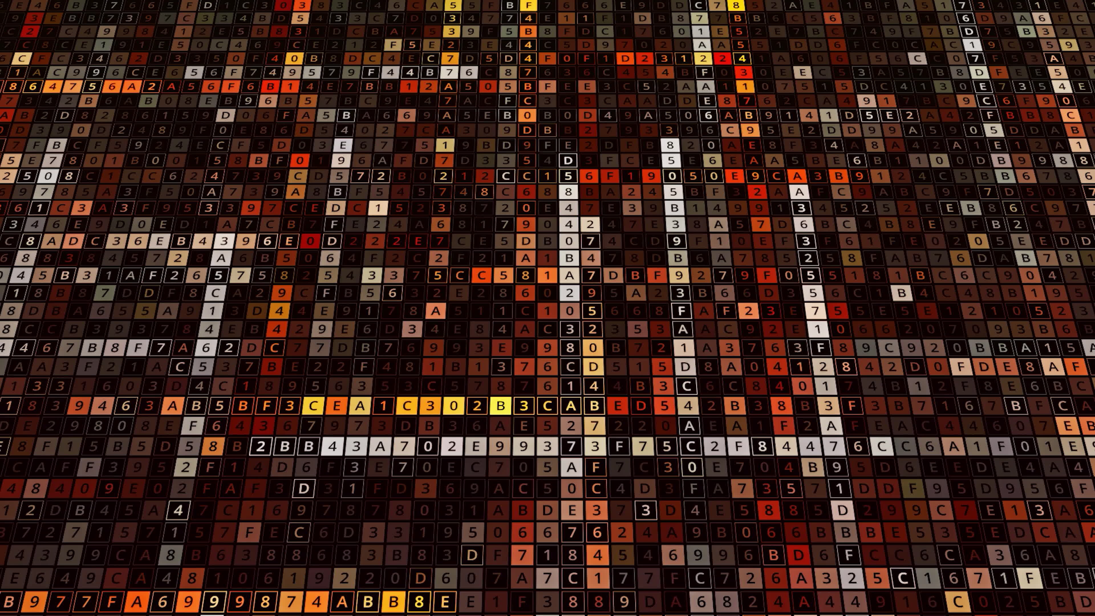 Background Of A Grid Of Square Small Elements With Numbers Dynamically