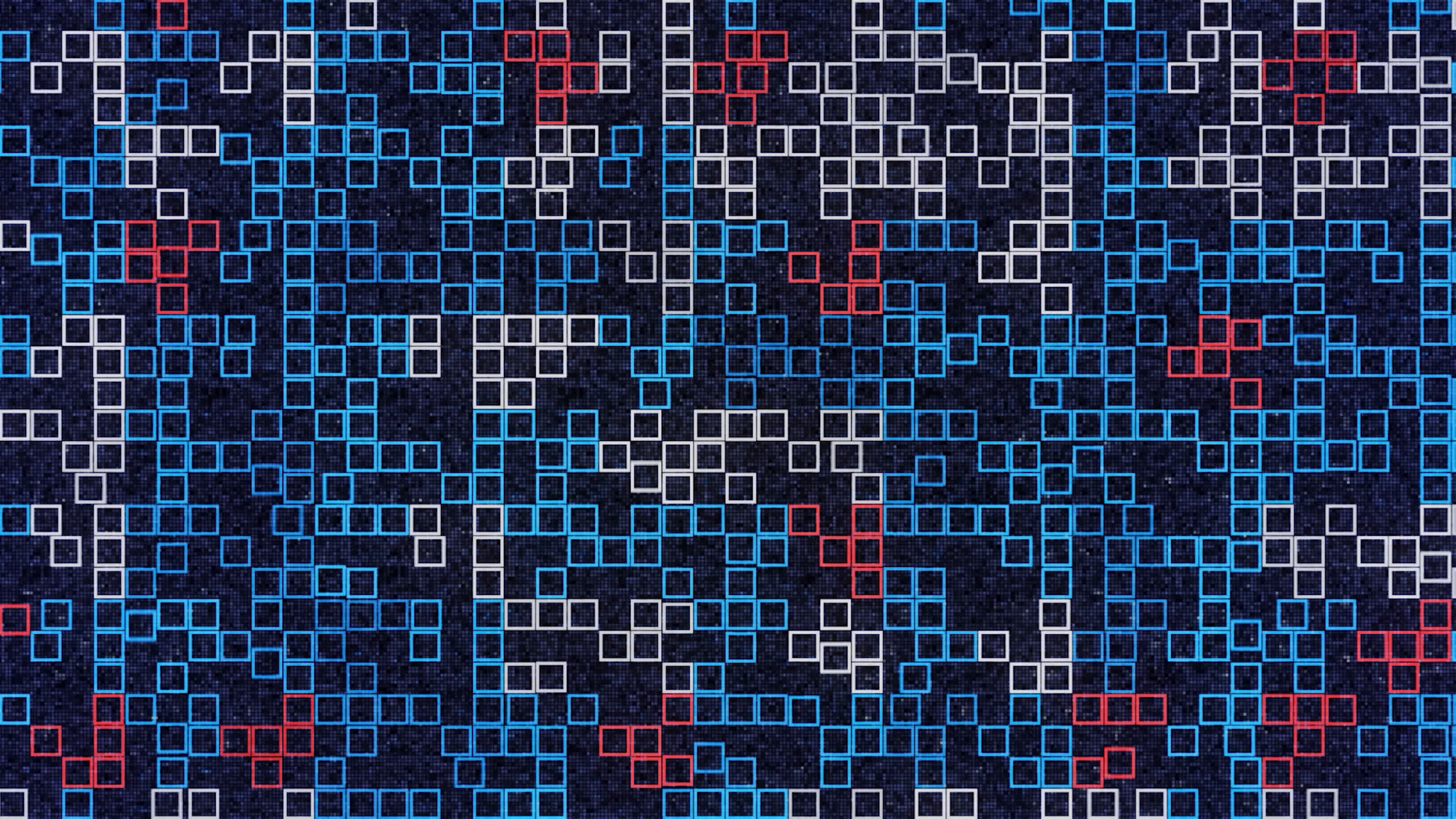 Tetris squares with neon light. Animation. Beautiful set of neon ... Tetris squares with neon light. Animation. Beautiful set of neon ...