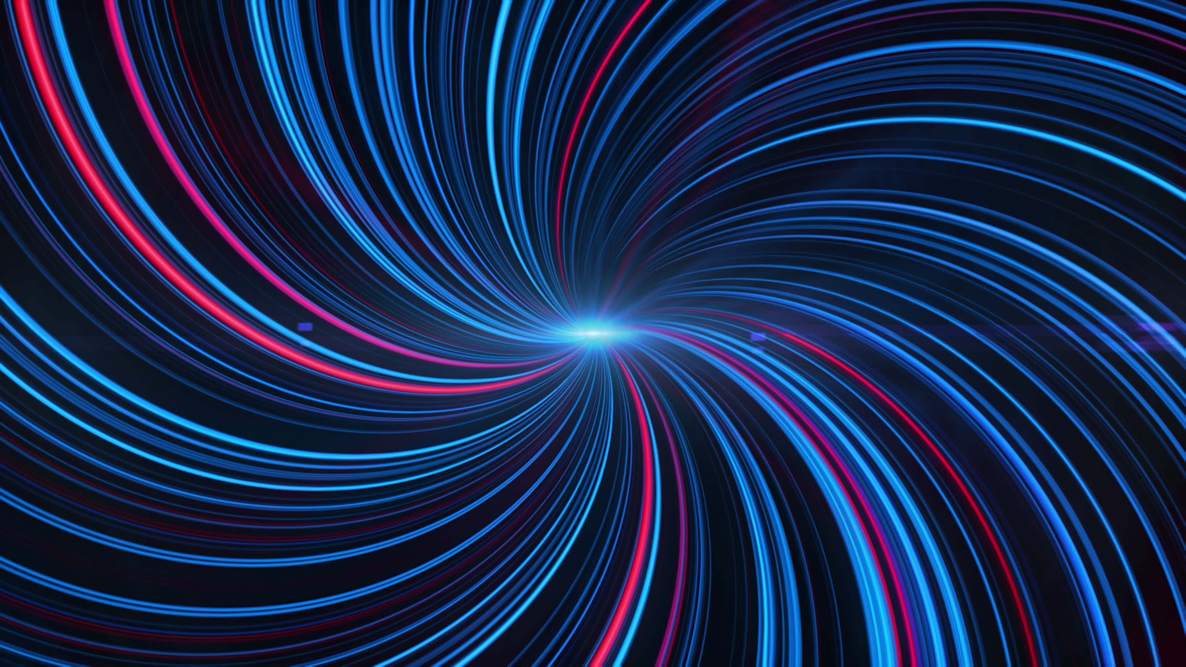 Colorful Twisted Shapes In Rotating Motion Seamless Loop Animation