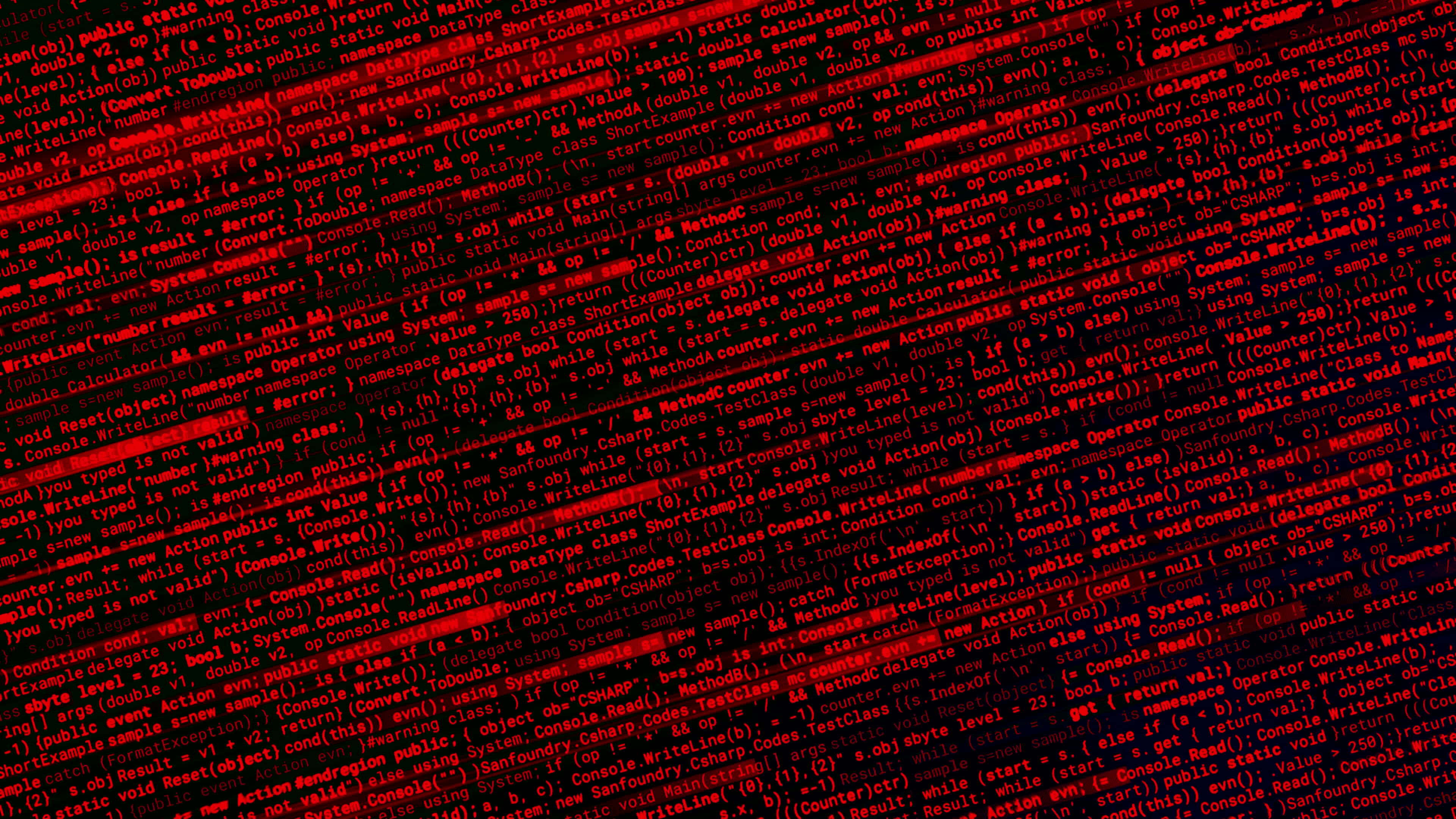 Abstract running from left to right random lines of a computer code. Animation. Complex ...