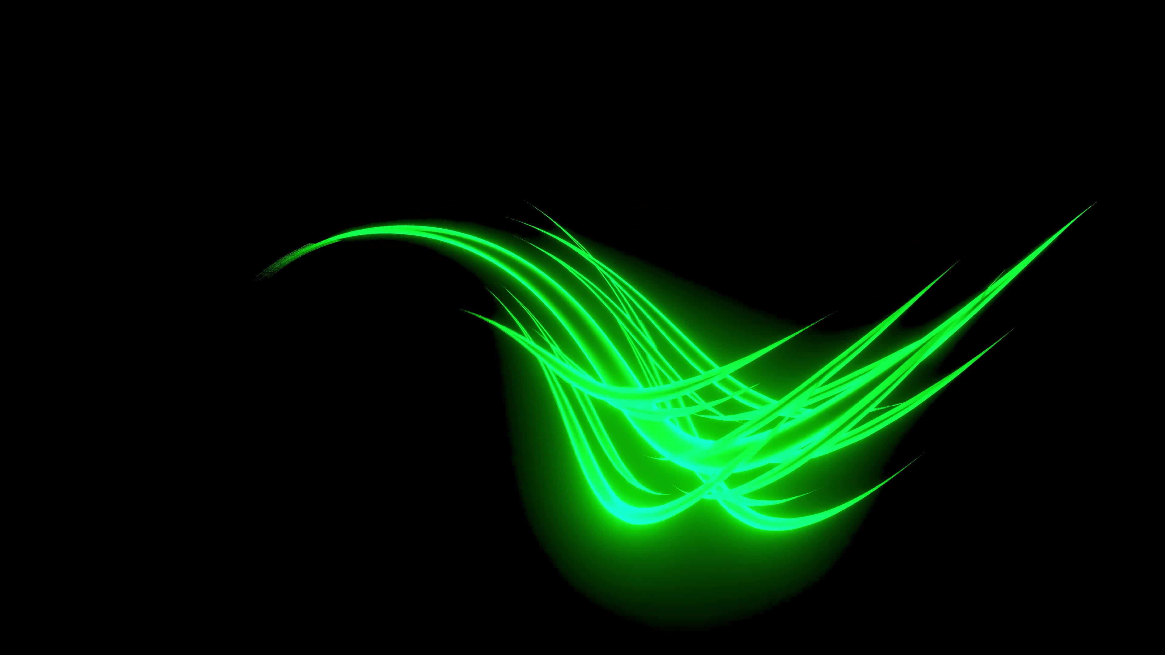 Chaotic Waving Motion Of Bright Transforming Glowing Lines Seamless Loop Design Bending And