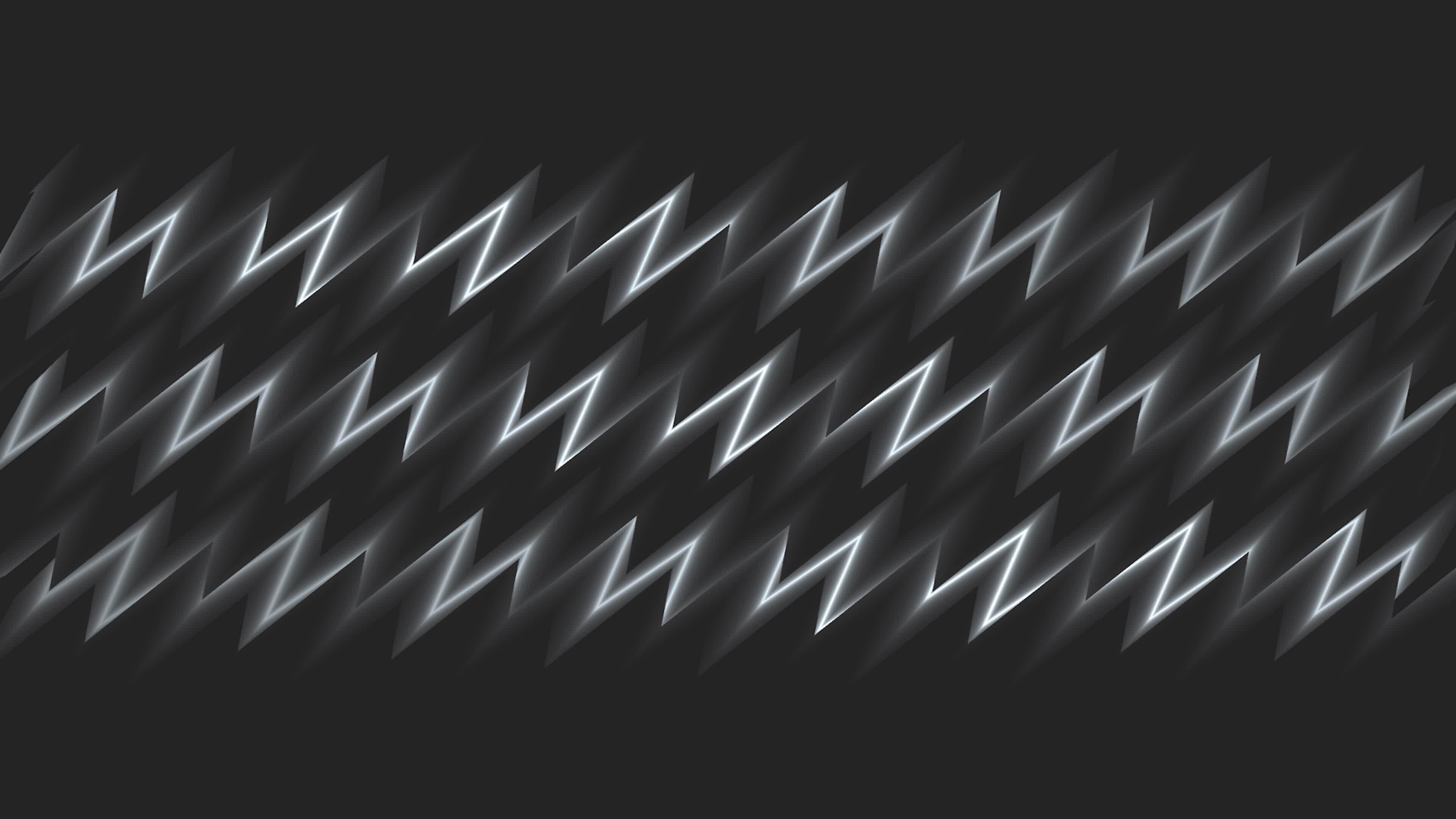 Abstract Monochrome Zigzag Lines Moving On A Black Background Seamless Loop Motion Energy Or