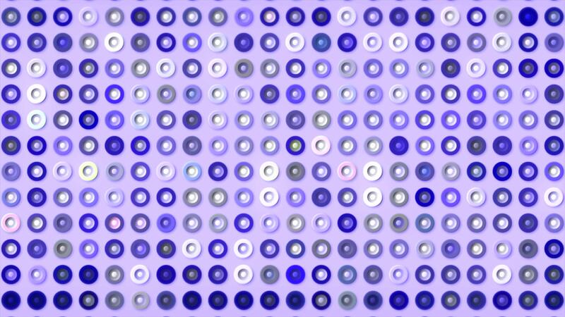 Bright dots flashing with different colors. Motion. Changing colors and gradients of dots create ...