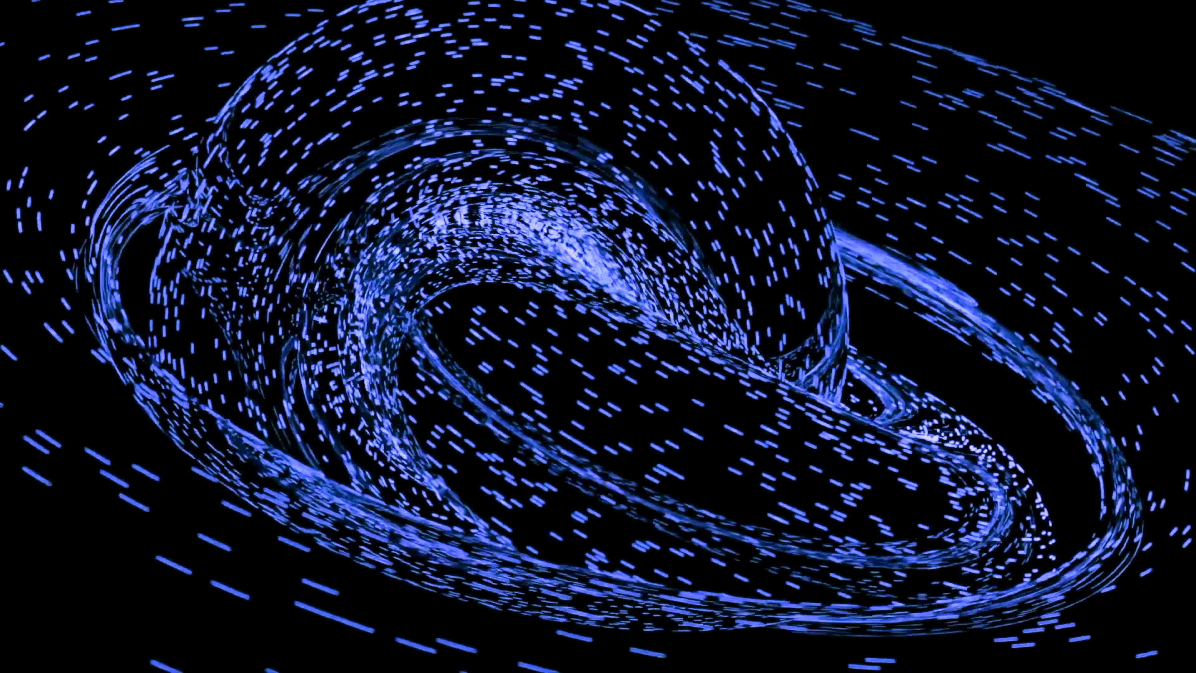 Glowing particles move in swirling whirlpool. Design. Cosmic whirlpool ...