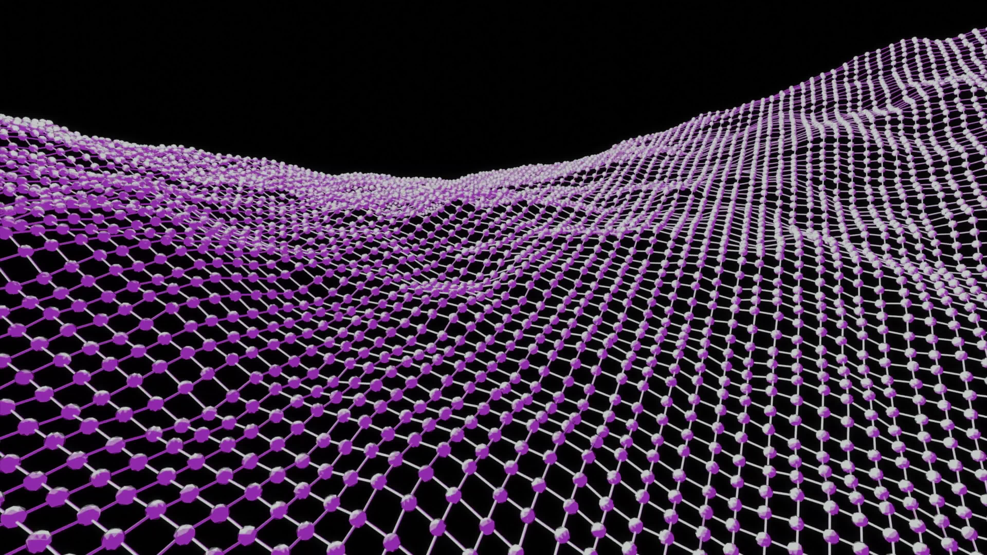 Mesh wavy surface moves on black background. Design. Virtual surface ...