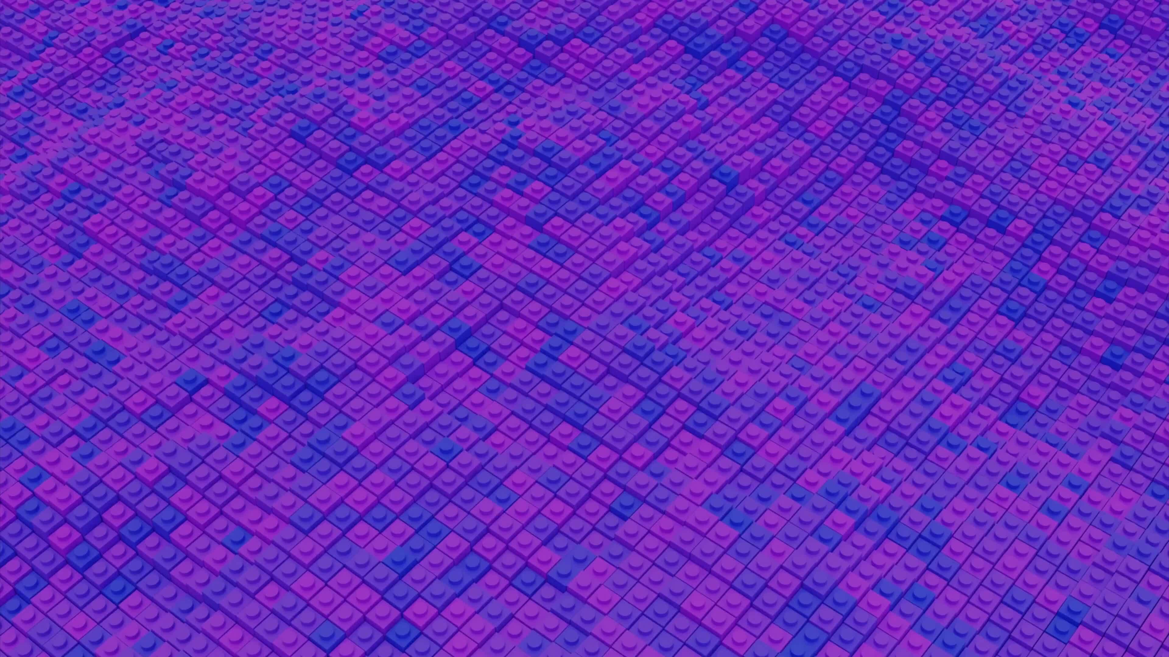 Abstract 3d Animation Of The Movement Of Blue And Purple Cubes Seamless Loop Design Rippling