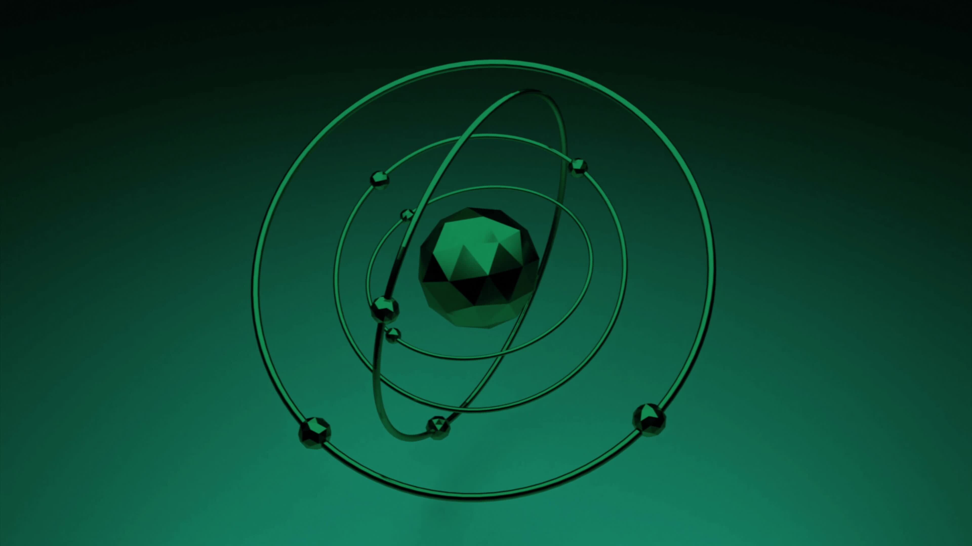 Abstract Visualization Of An Atom Model Design Motion Graphics Of