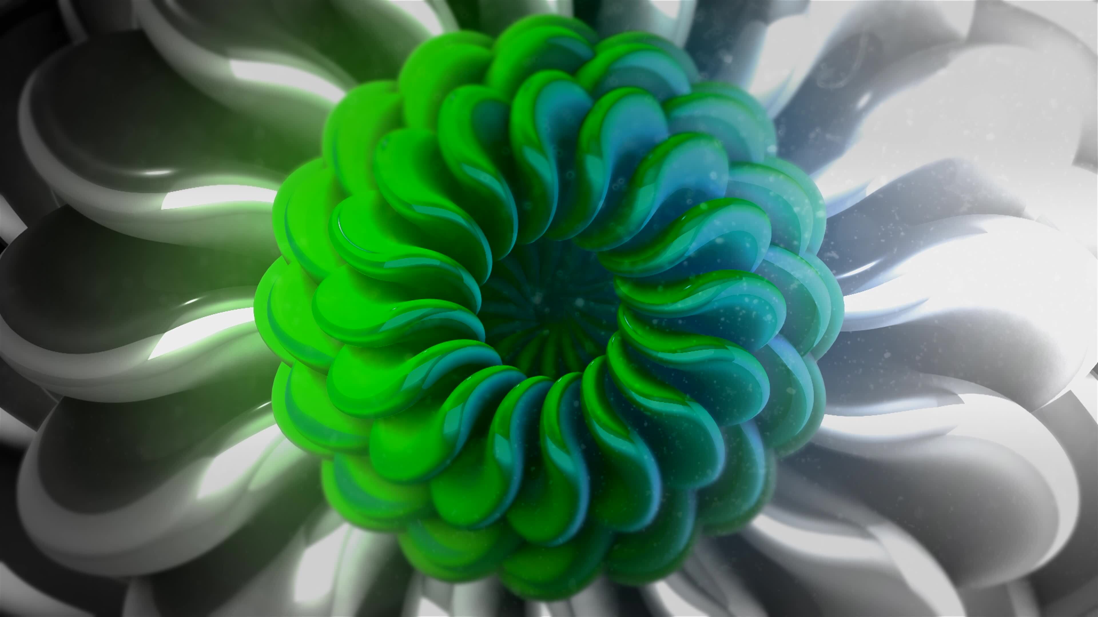 Psychedelic animation with floral pattern. Motion. 3D pattern of moving ...