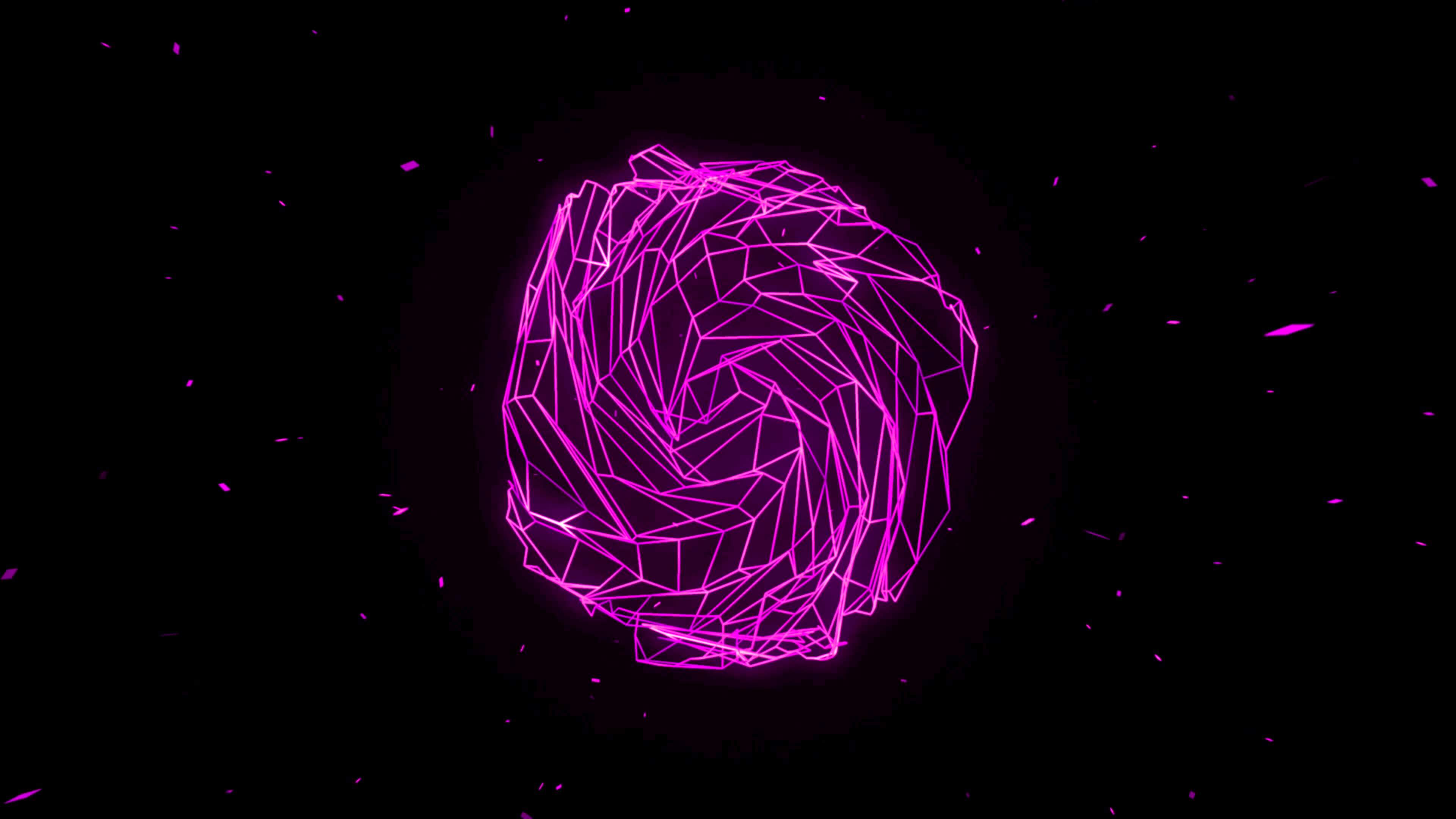 Purple abstraction composing a circle from a grid. Animation. A black ... Purple abstraction composing a circle from a grid. Animation. A black ...