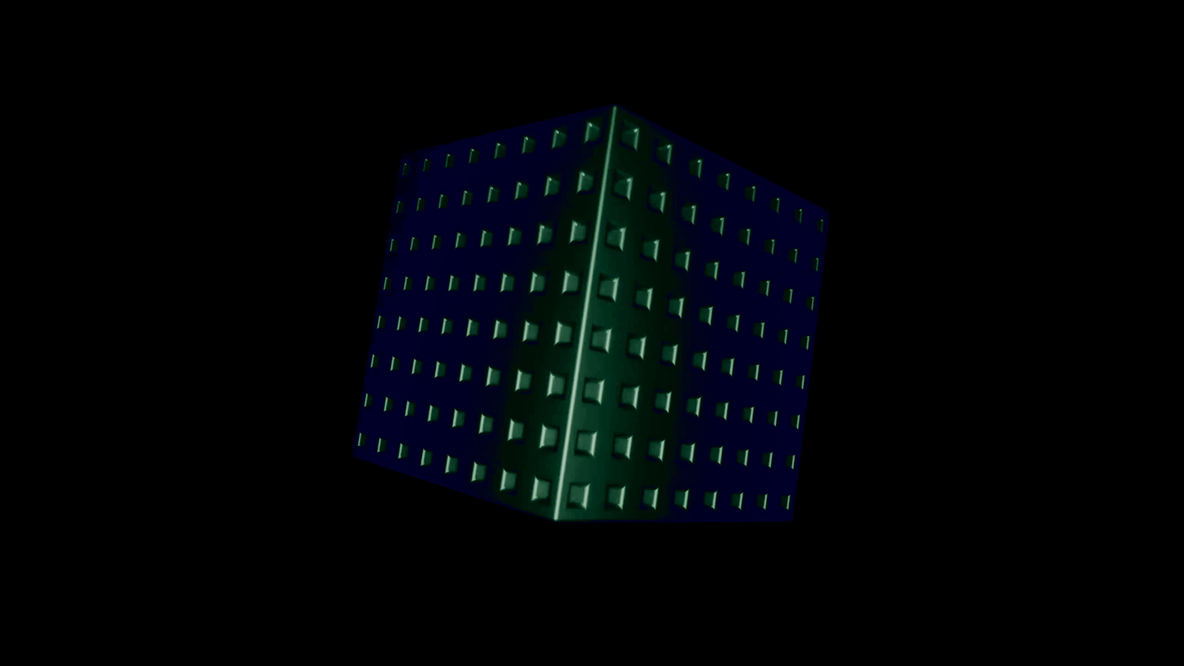 Rotating 3d cube on black background. Design. Metal cube rotates in ...