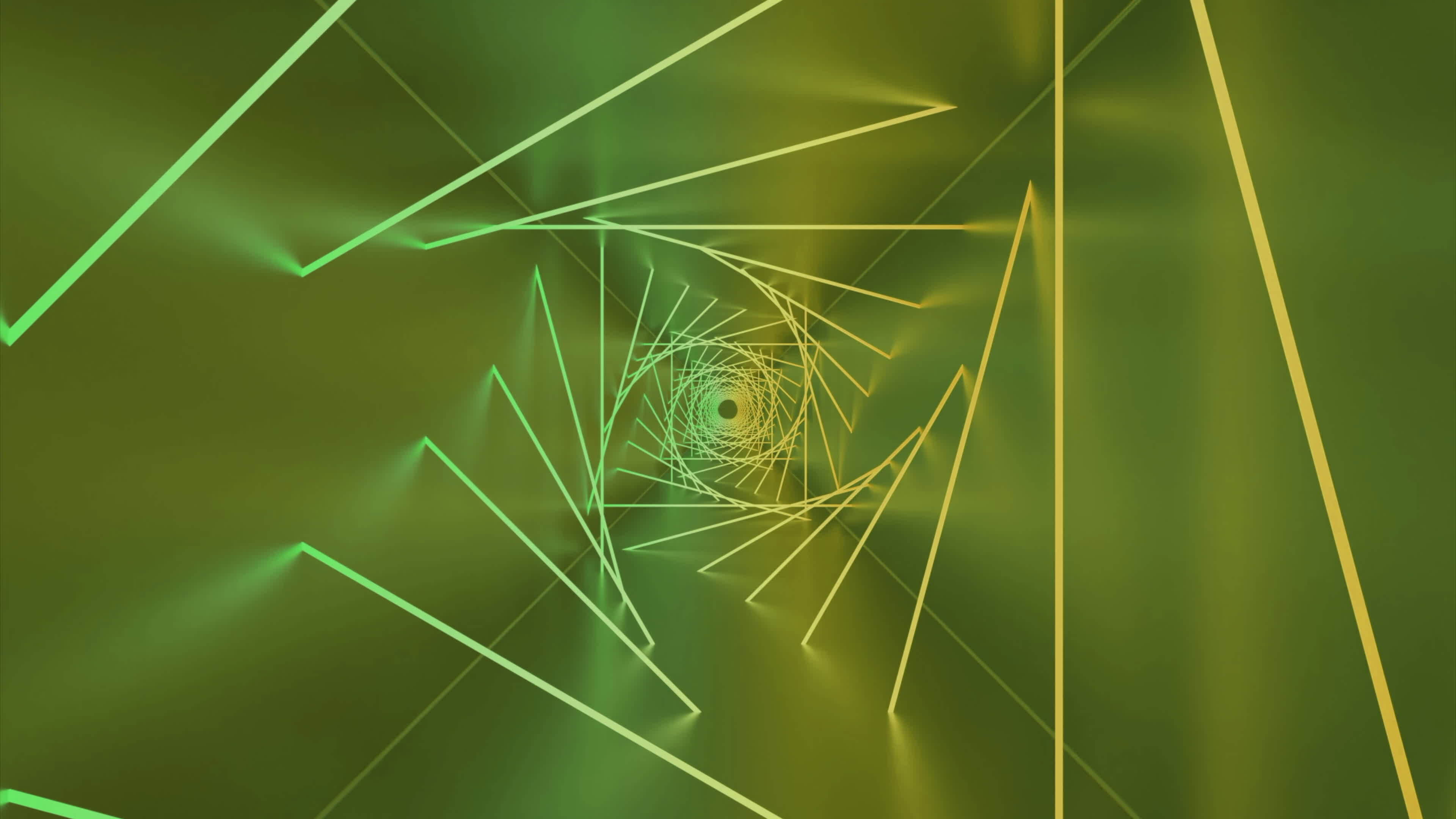 3D tunnel with lamps twisted in spirals. Design. Stylish tunnel with ...