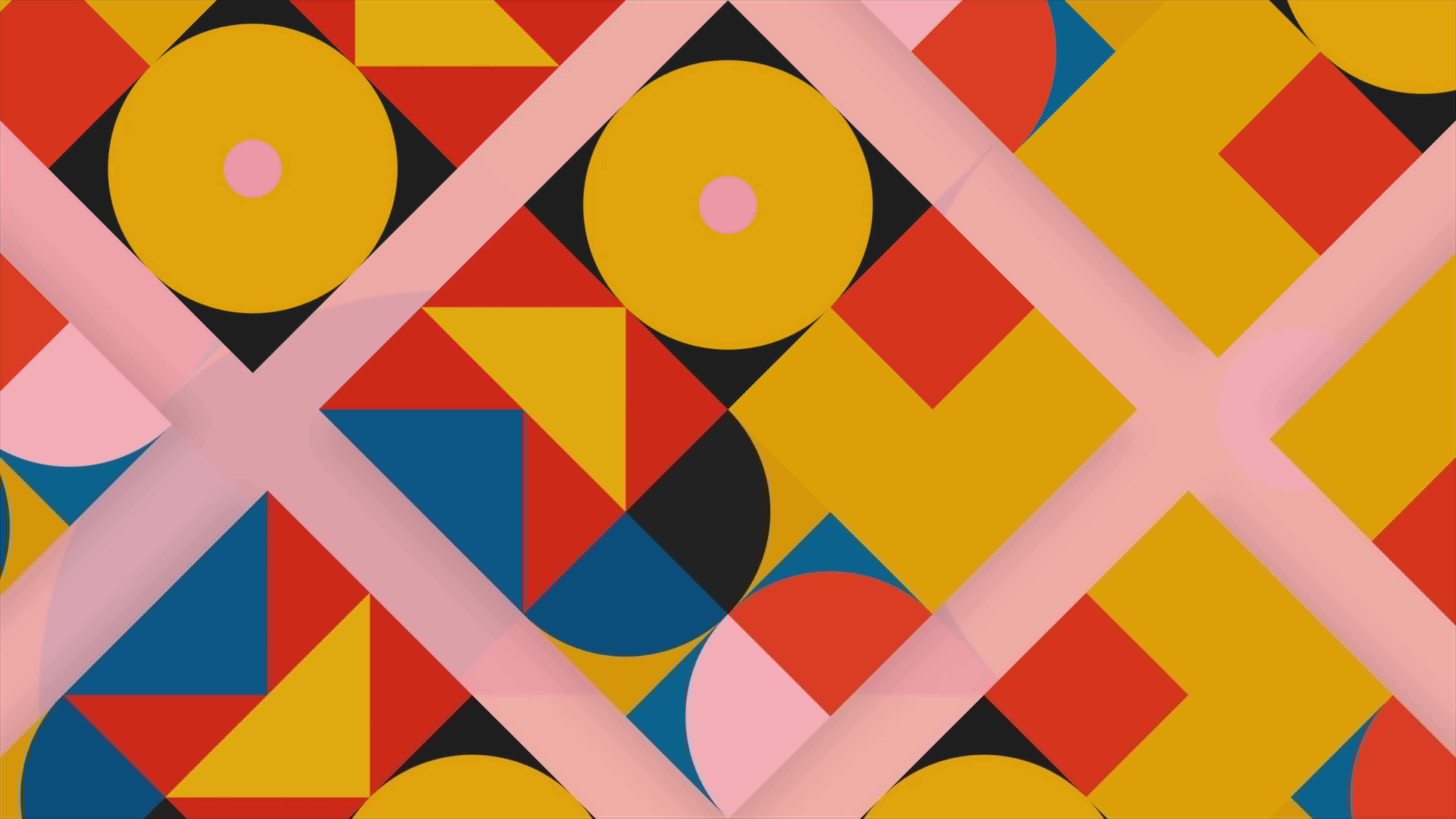 Abstract Contrasting Colorful Geometric Shapes In Motion Seamless Loop Motion Concept Of