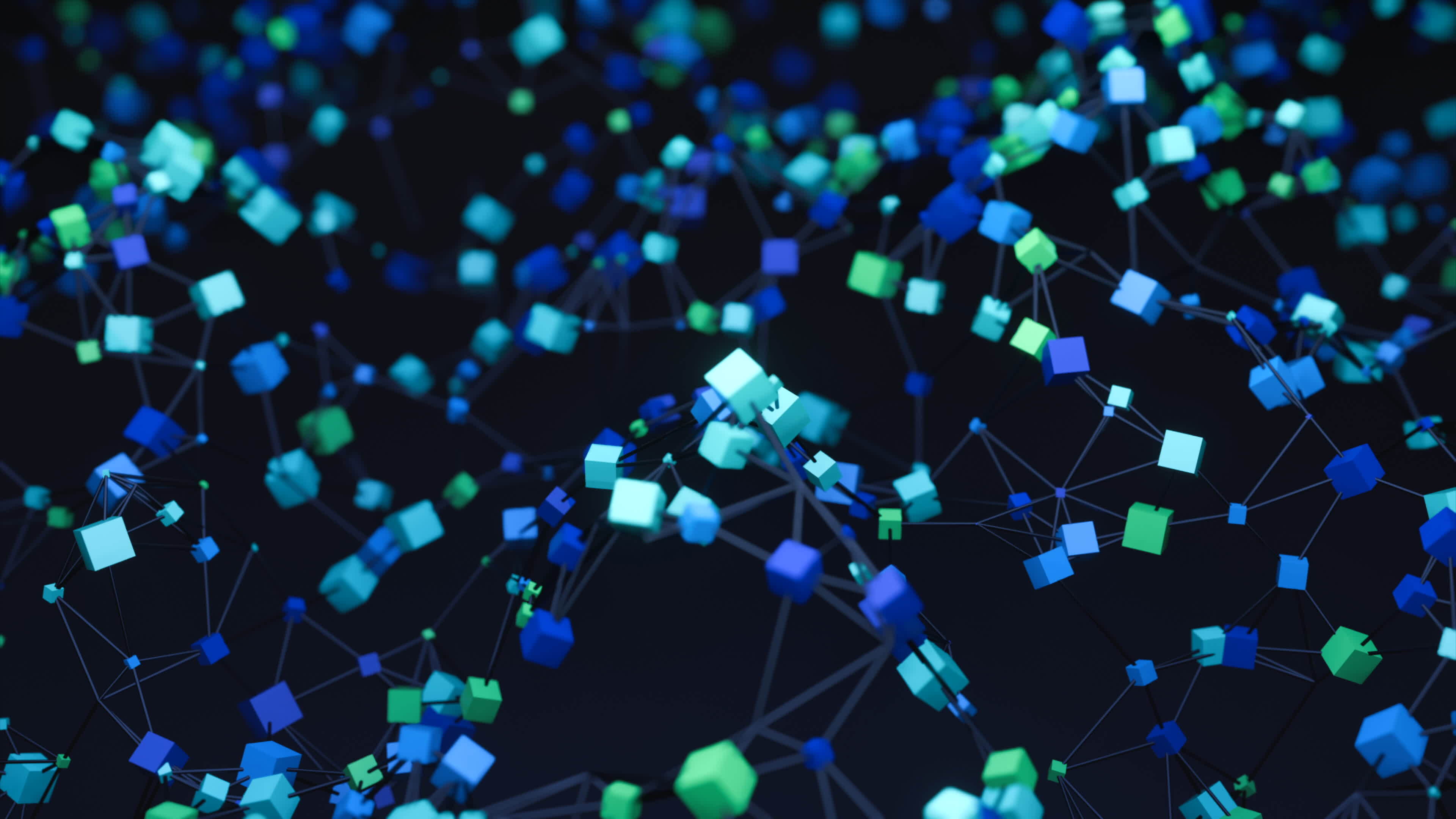 Colorful 3d Cubes With Network Move In Space Design Connecting Chains With 3d Cubes In Space