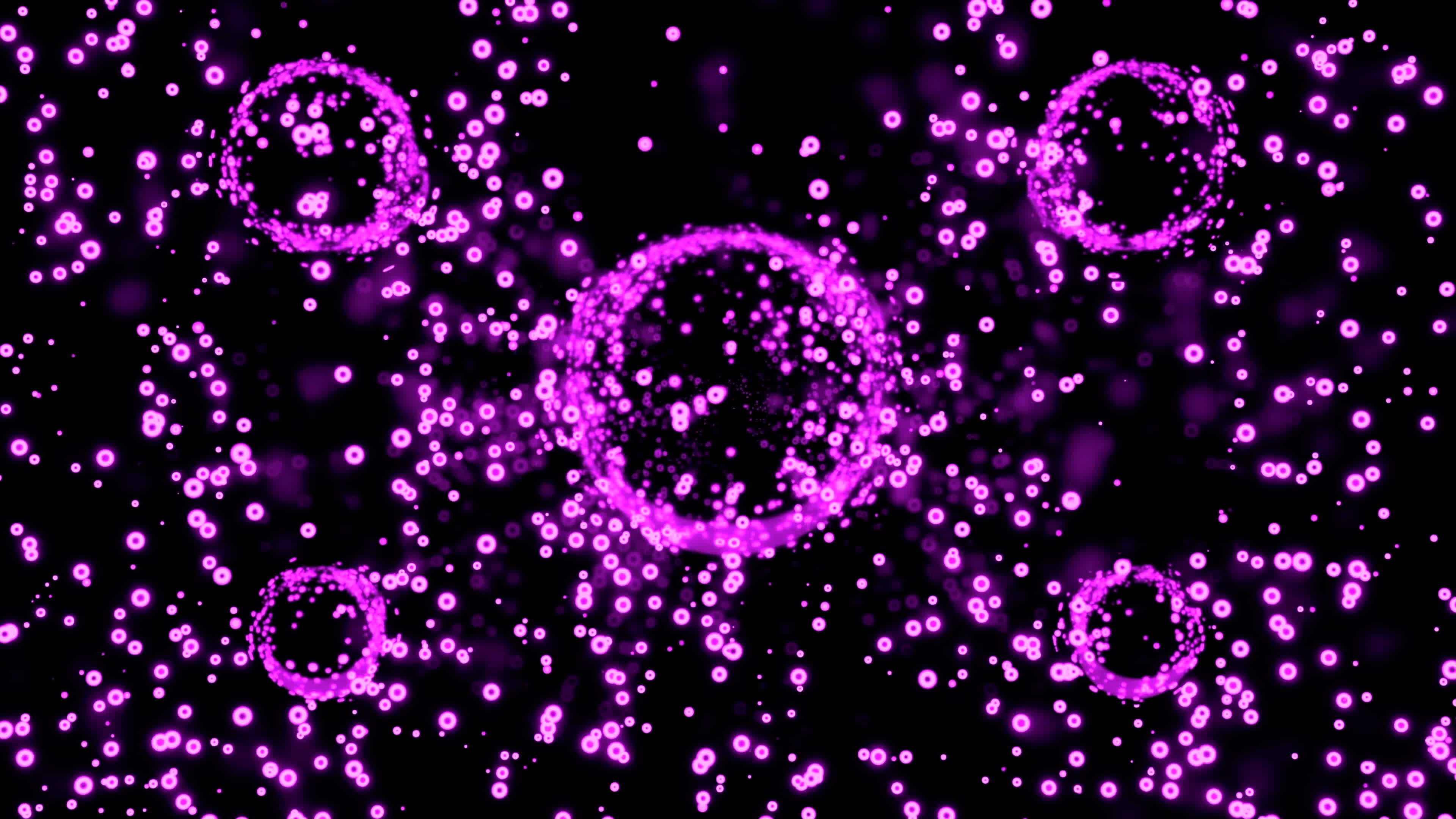 Animation with moving stream of bubbles and large circles. Design ...