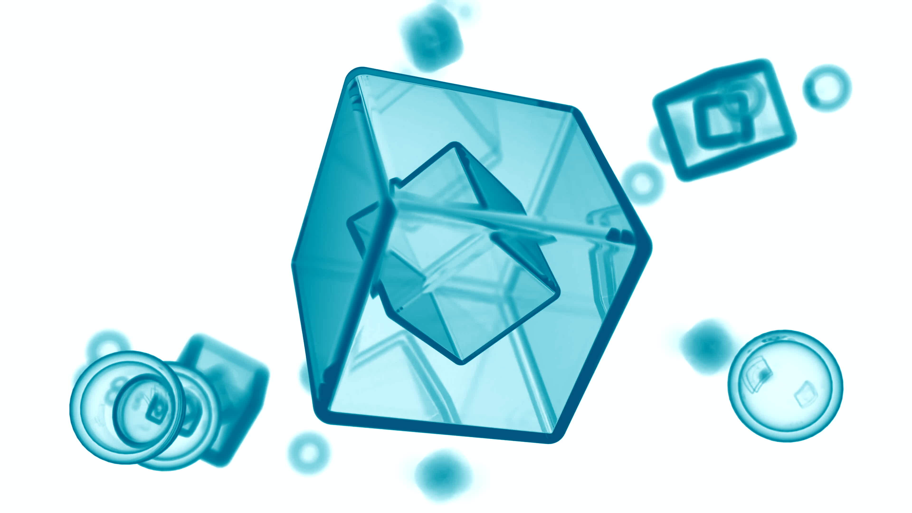 Abstract 3d Animation Colorful Rotating Cube Design Geometric Shapes On A White Background