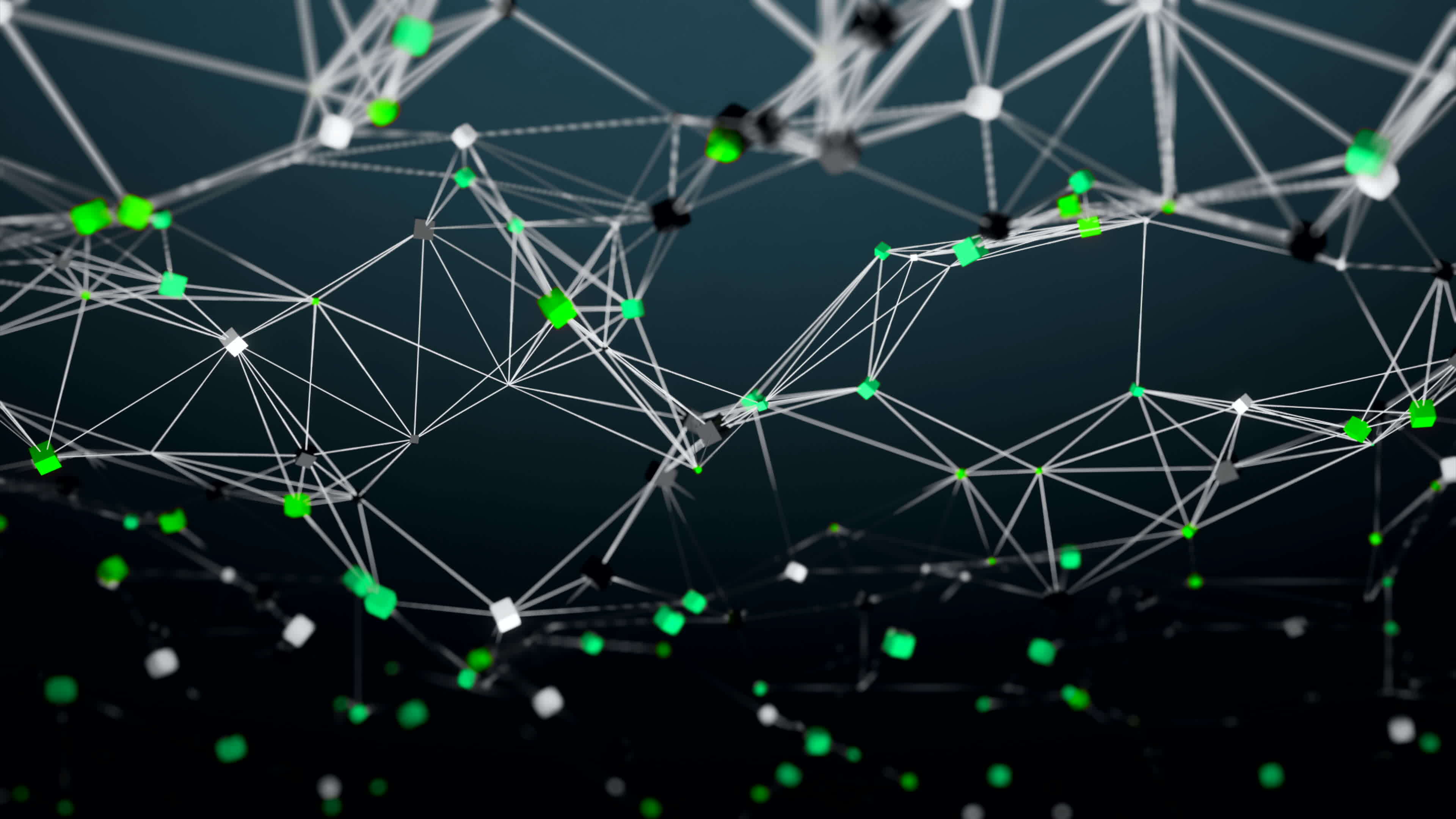 Abstract Digital Connection Moving Dots And Lines Design Technology Background Network