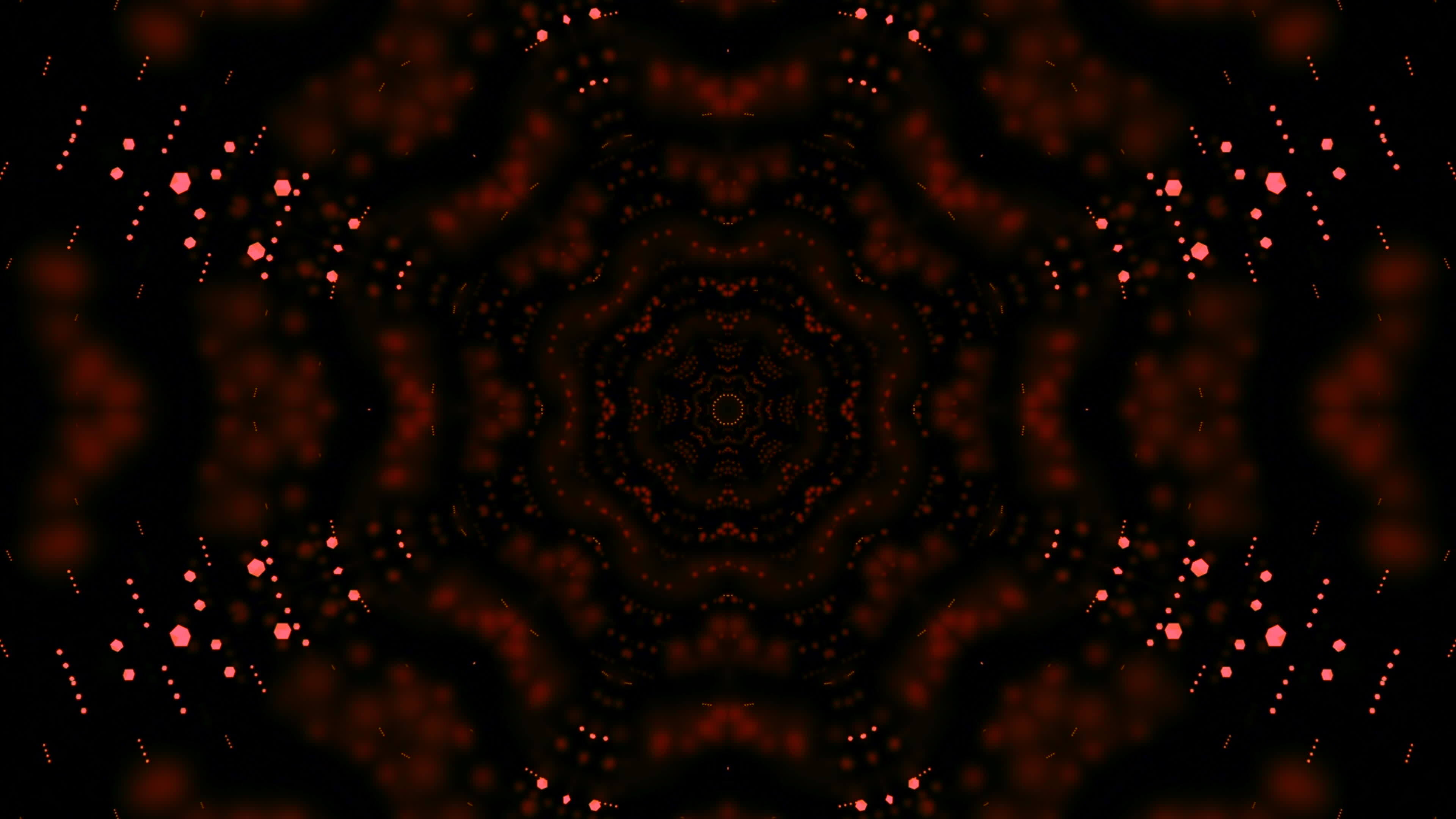 Moving kaleidoscopic pattern of dots. Design. 3D animation with hypnotic pattern and moving dots ...