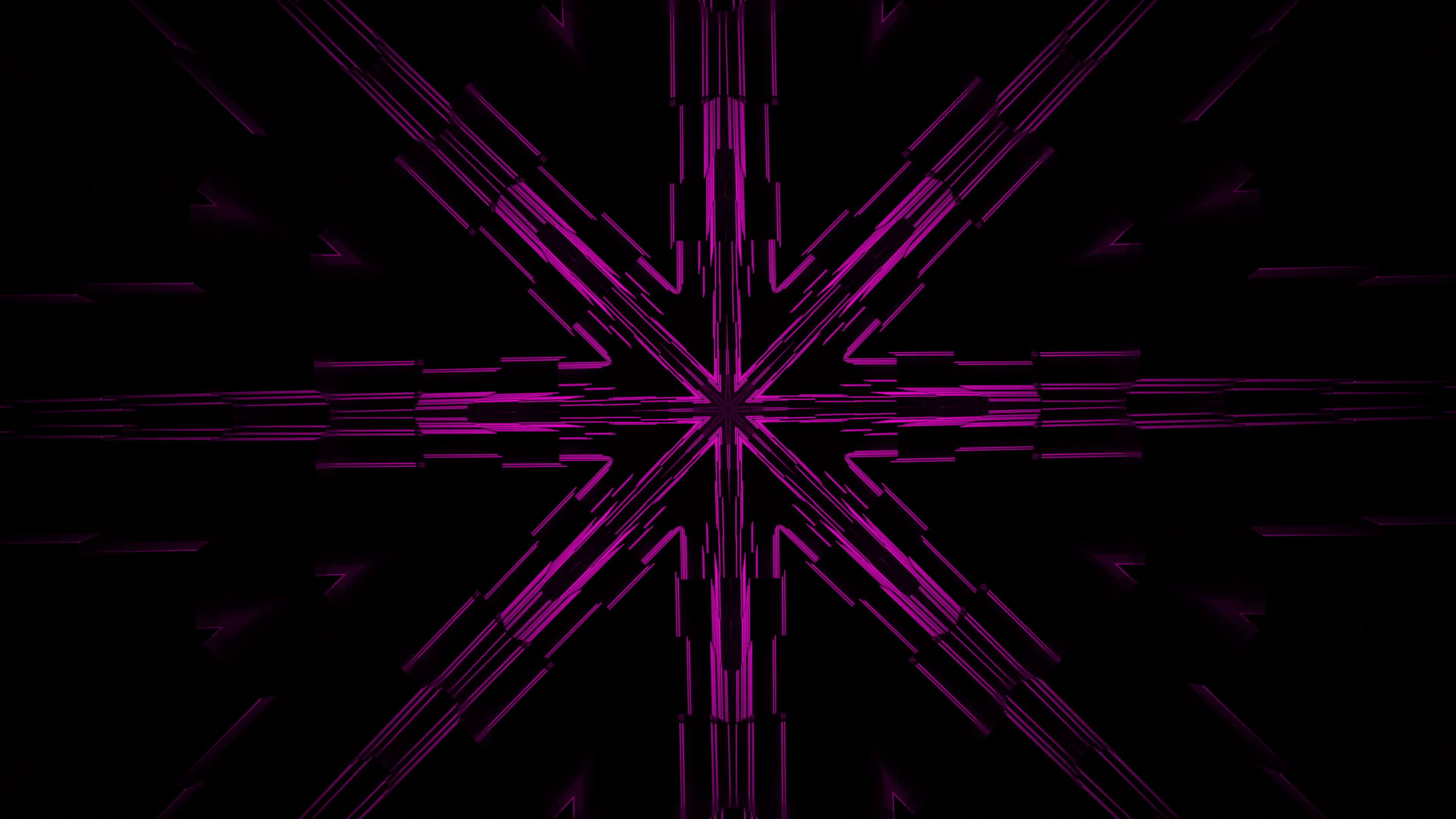 Moving hypnotic animation with pulsating tunnel. Design. Moving rays and pattern particles in ...