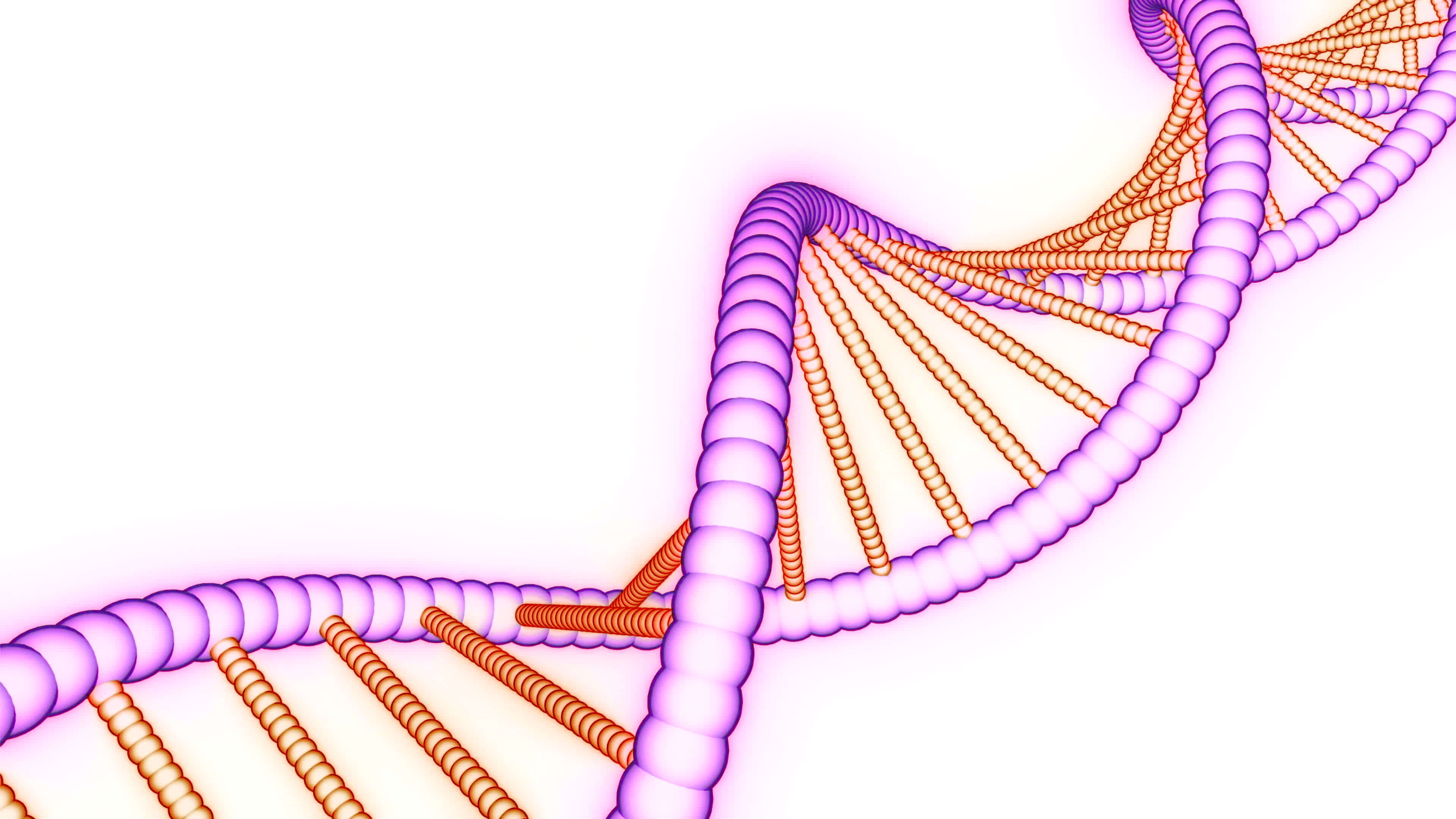 Beautiful animation of drawn dna. Design. Colorful simple animation of dna chain. Rotating ...