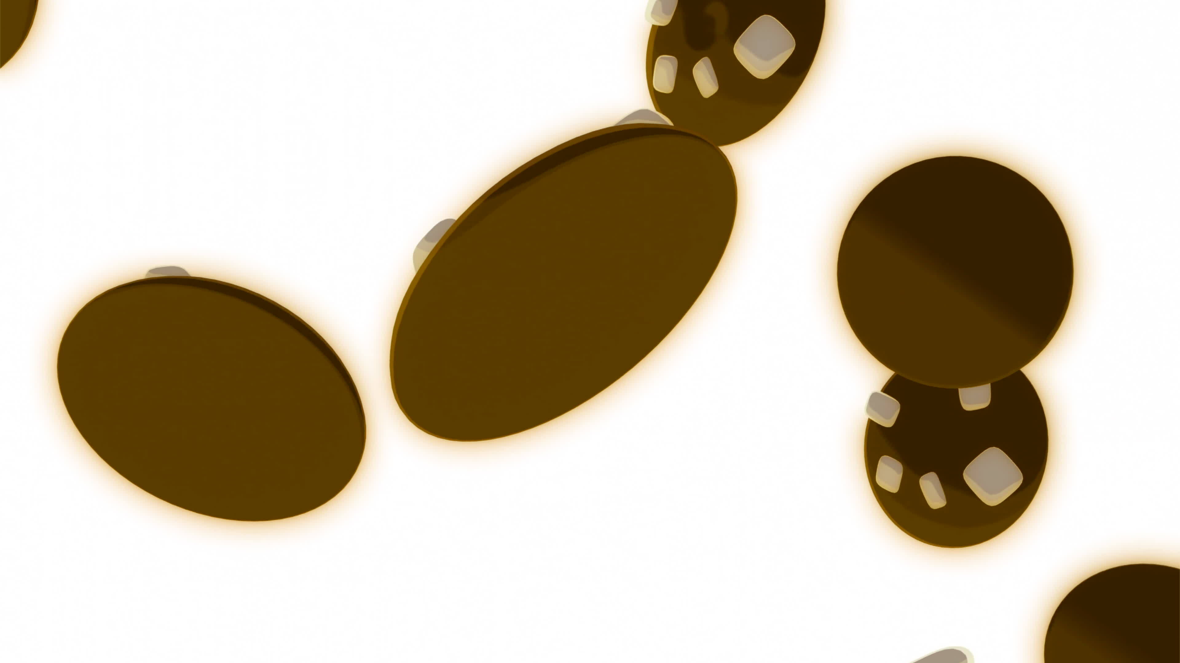 Animation of falling 3d cookies. Motion. Flying 3d cookies on white ...