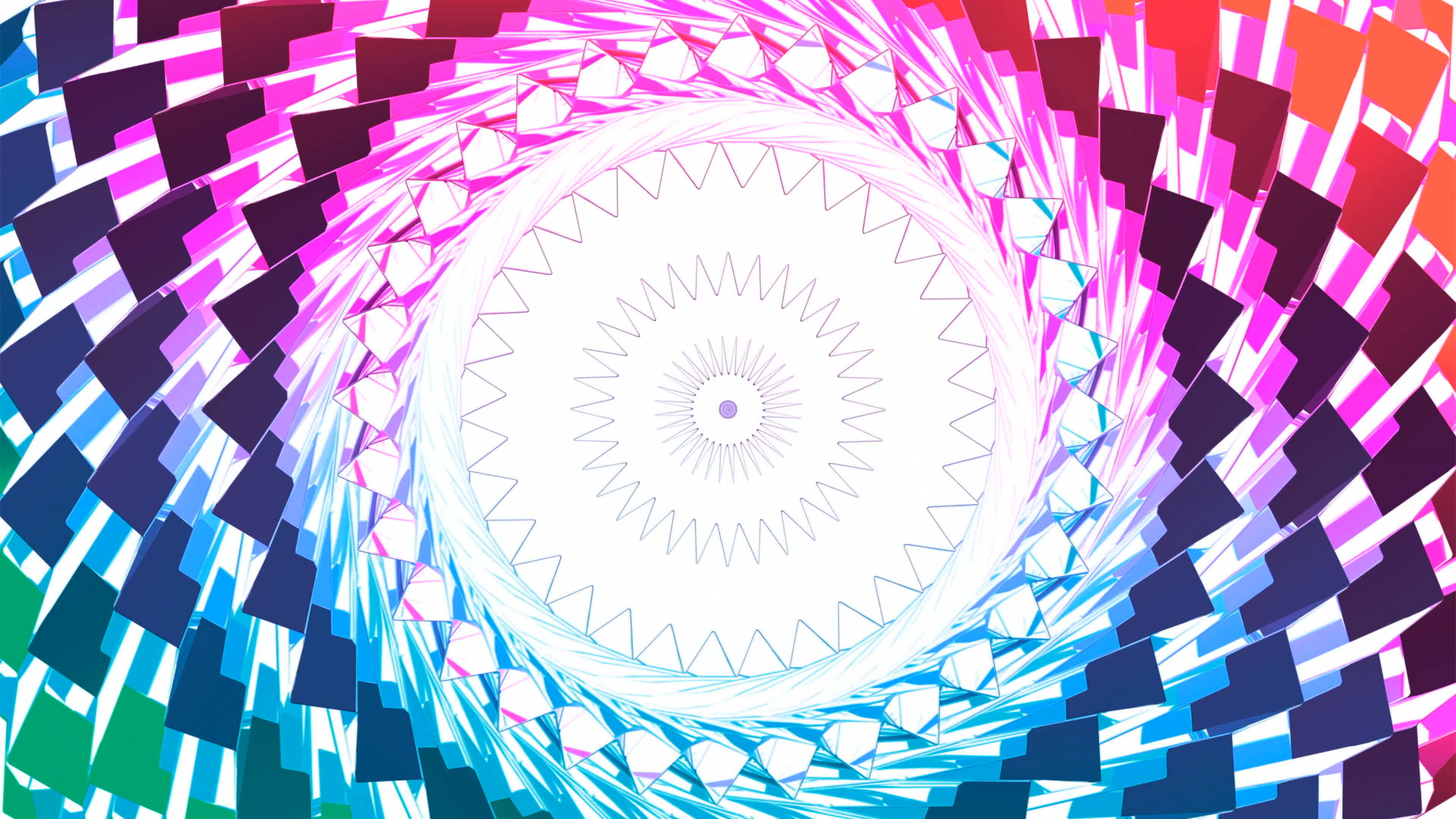 Fiery striped pattern with circular pulsating waves. Motion. Gradient color of mosaic hypnotic ...