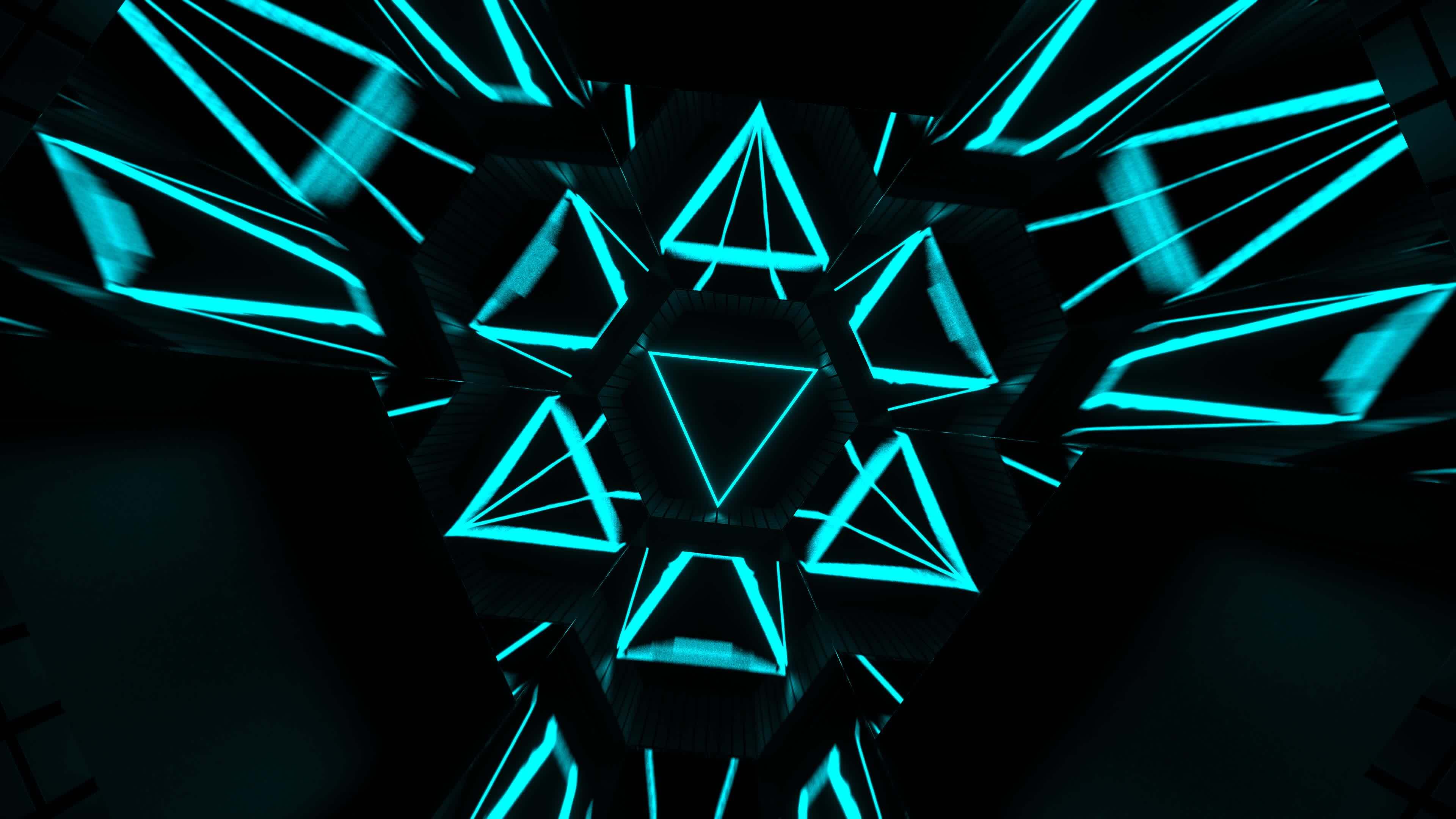 Mirrored Tunnel With Cyan And Pink Neon Strobe Background Vj Loop In 4k