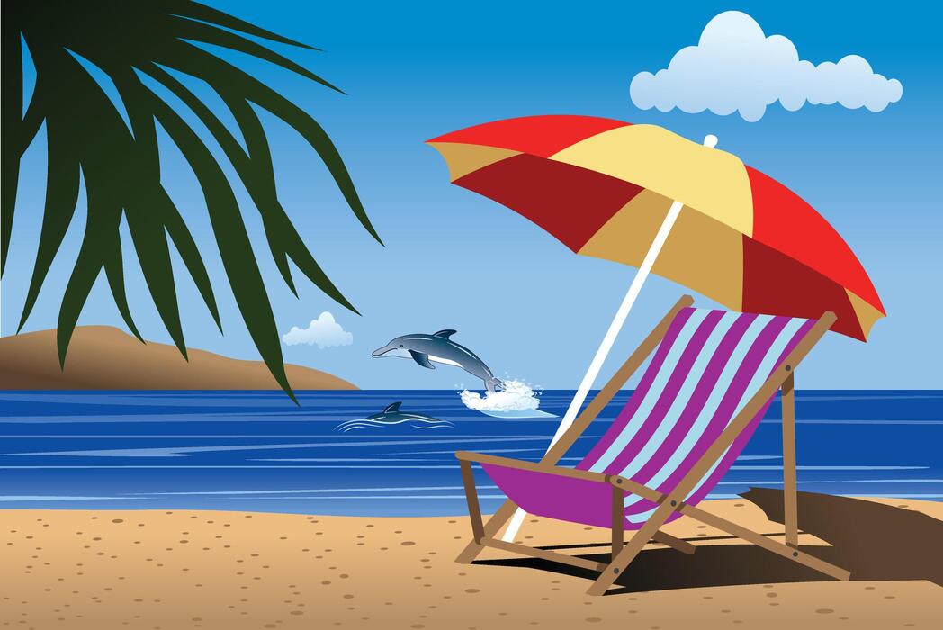 Summer Beach Scene Vector Art, Icons, and Graphics for Free Download