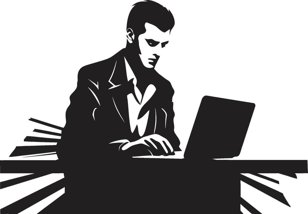 Man Working On Pc Vector Art, Icons, and Graphics for Free Download