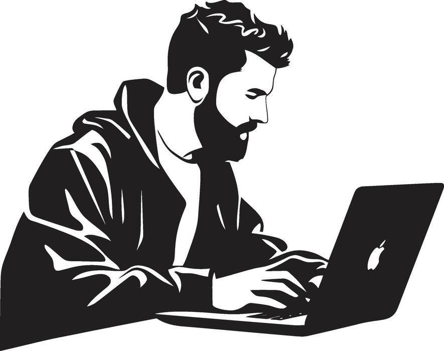 Man With Laptop Vector Art, Icons, and Graphics for Free Download