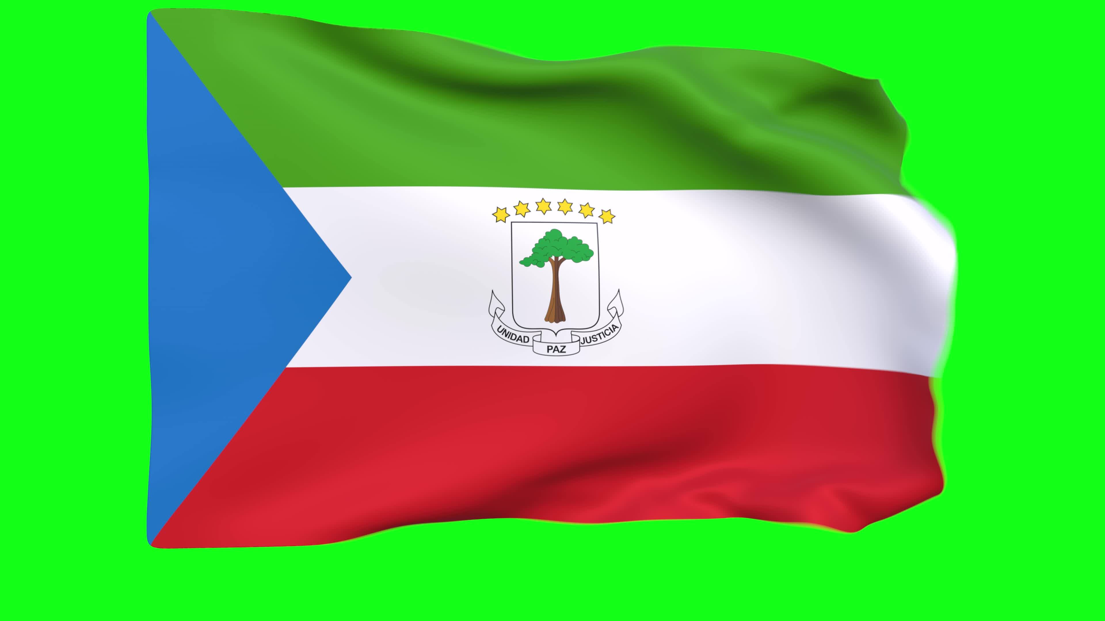 Waving flag of Equatorial GuineaEritrea Animation 3D render Method ... Waving flag of Equatorial GuineaEritrea Animation 3D render Method ...
