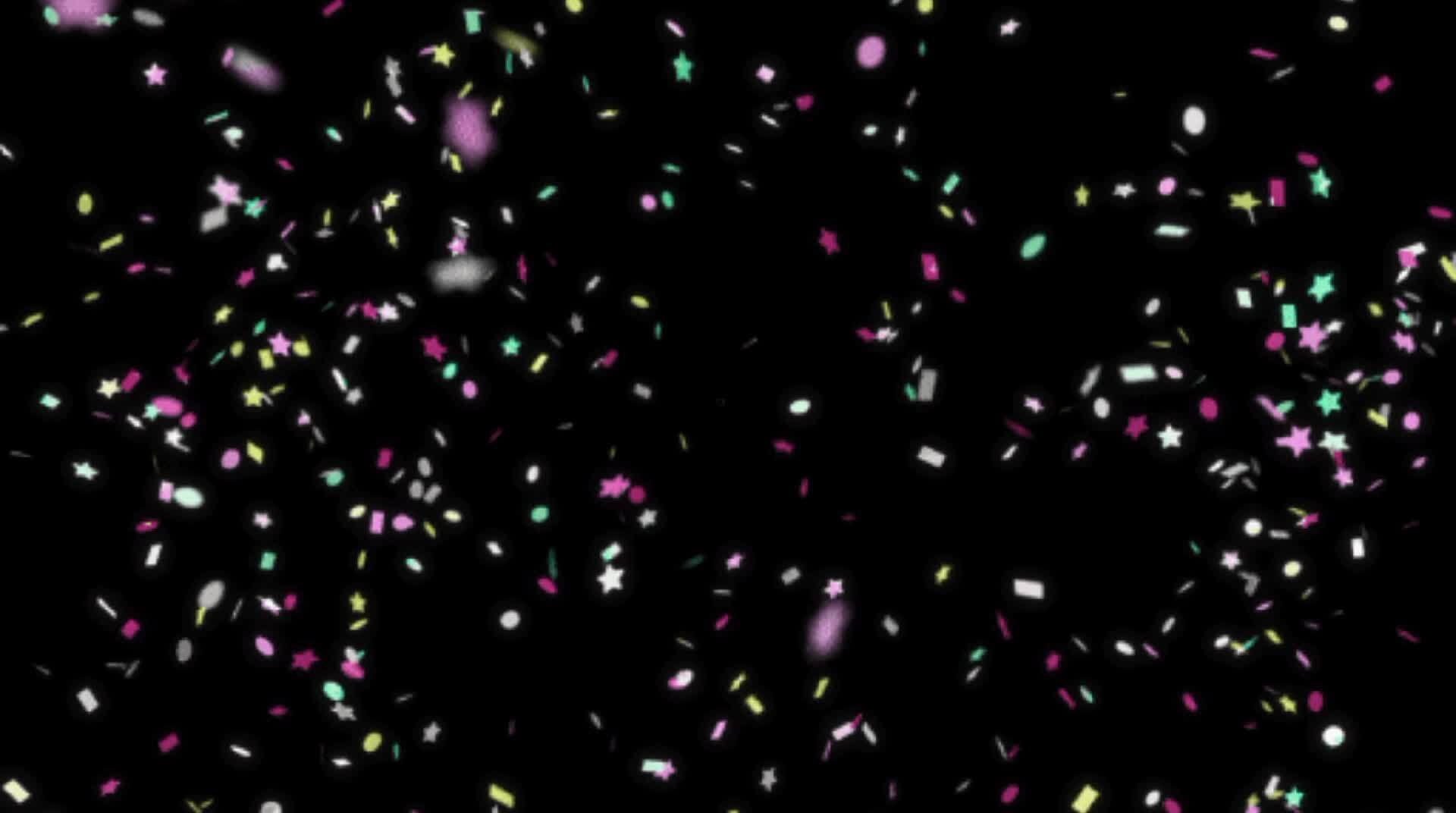 On Black Background Floating Golden Sparkles Glowing Particles