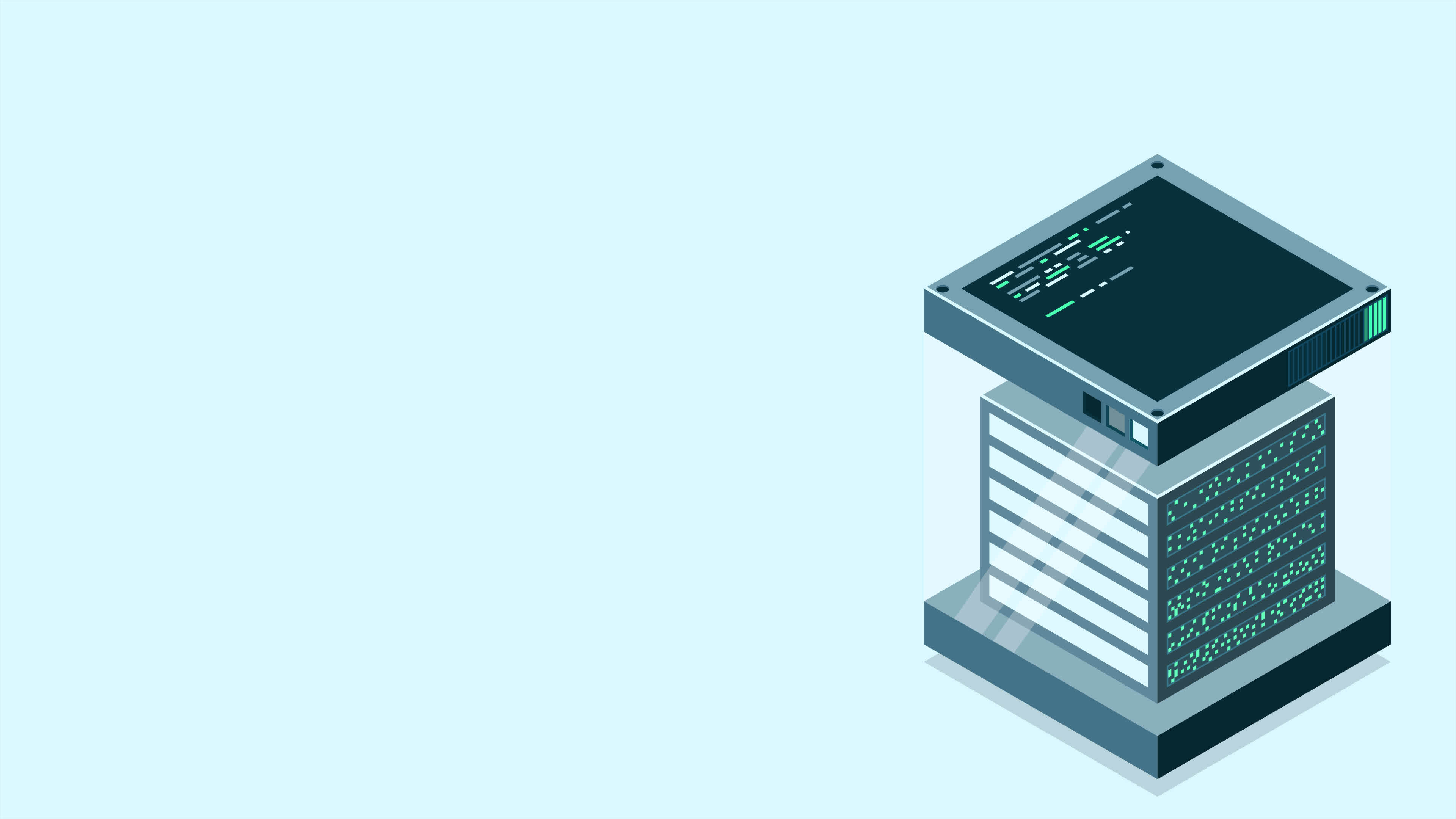 Isometric Futuristic Server Animation Isometric Database Or Data Center Abstract Blockchain
