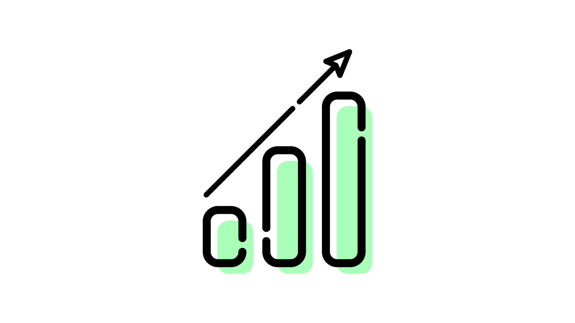 Animated bar chart icon with transparent background and easy to use ...