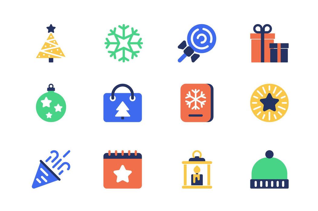 Simple Christmas Icons Vector Art, Icons, and Graphics for Free Download