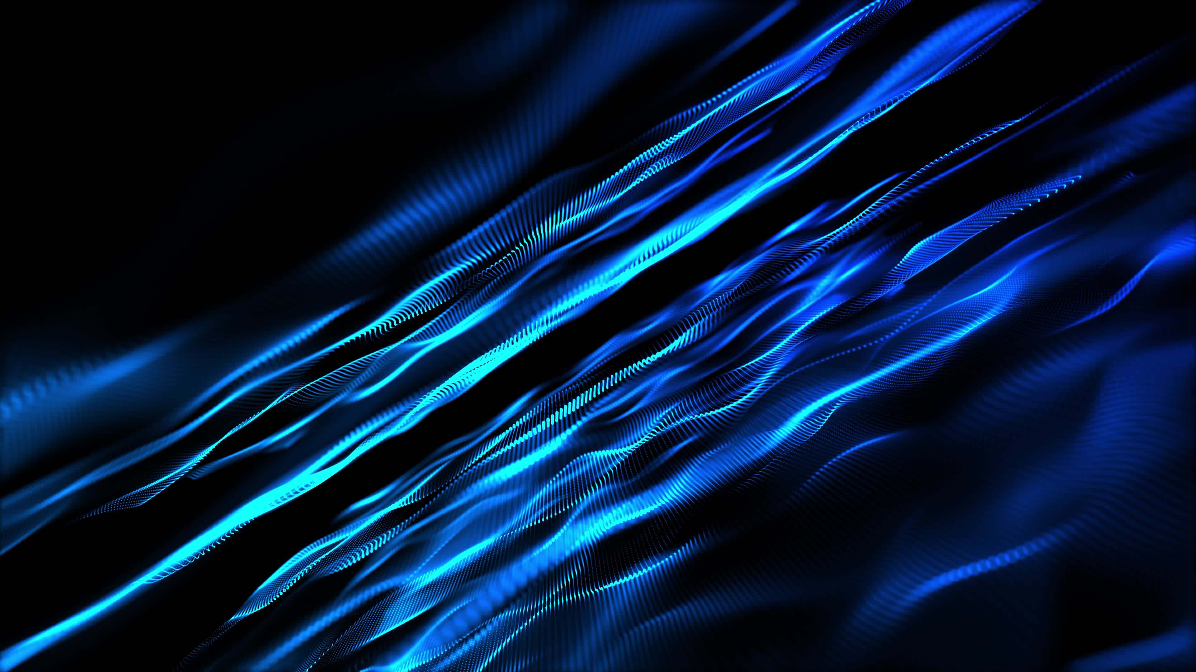 Abstract Digital Dynamic Particle Waves With Light Motion Lights Background Data Flow Cyber
