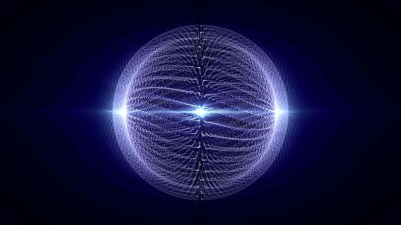Seamless Loop Animation Of Rotating Abstract Energy Sphere Made Of Glowing Hi Tech Waves Of