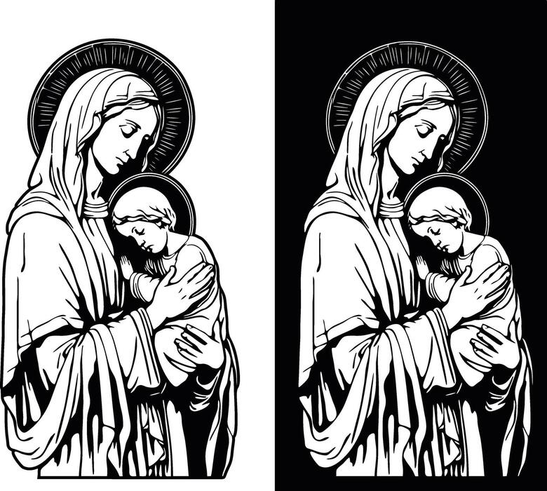 Mary Mother Of Jesus Vector Art, Icons, and Graphics for Free Download