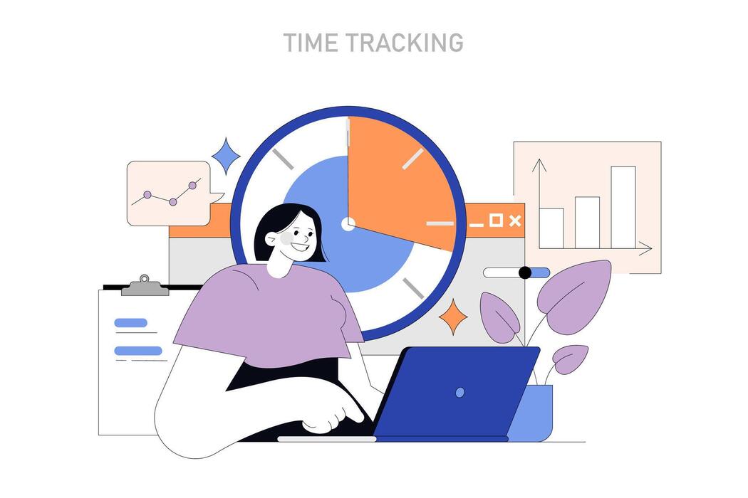 Time Tracking Process Vector Art Icons And Graphics For Free Download