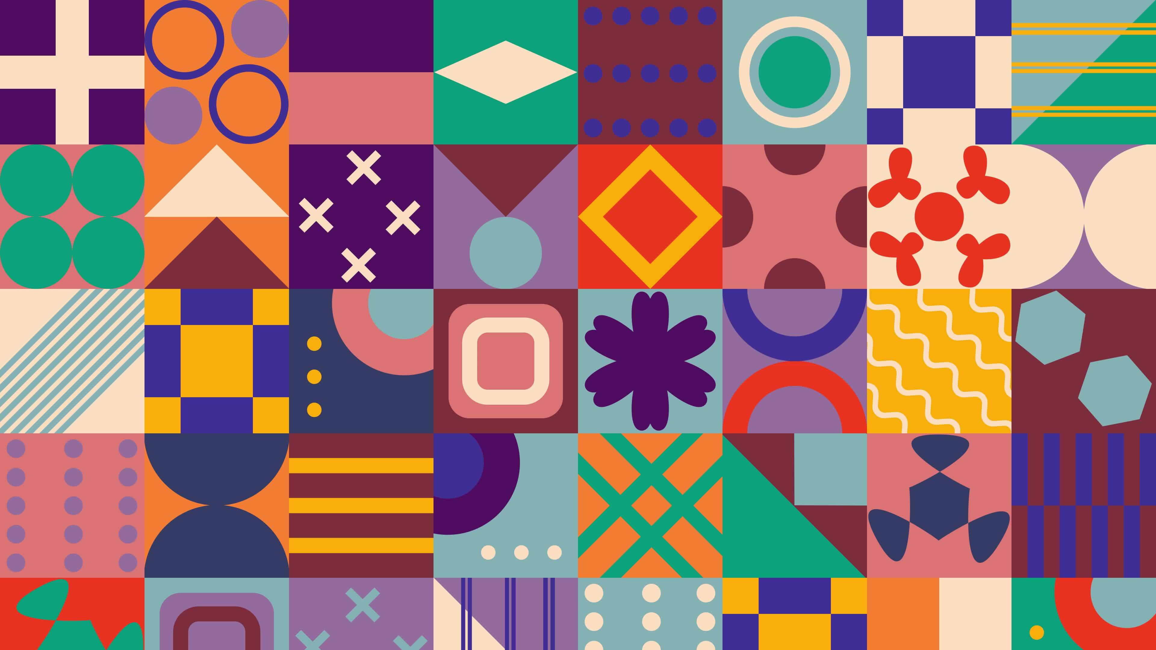a colorful pattern with geometric shapes and shapes 45344597 Stock ...