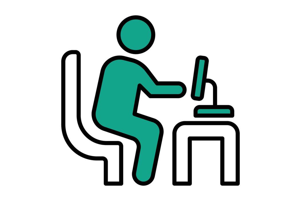 Person At Computer Icon Vector Art, Icons, and Graphics for Free Download