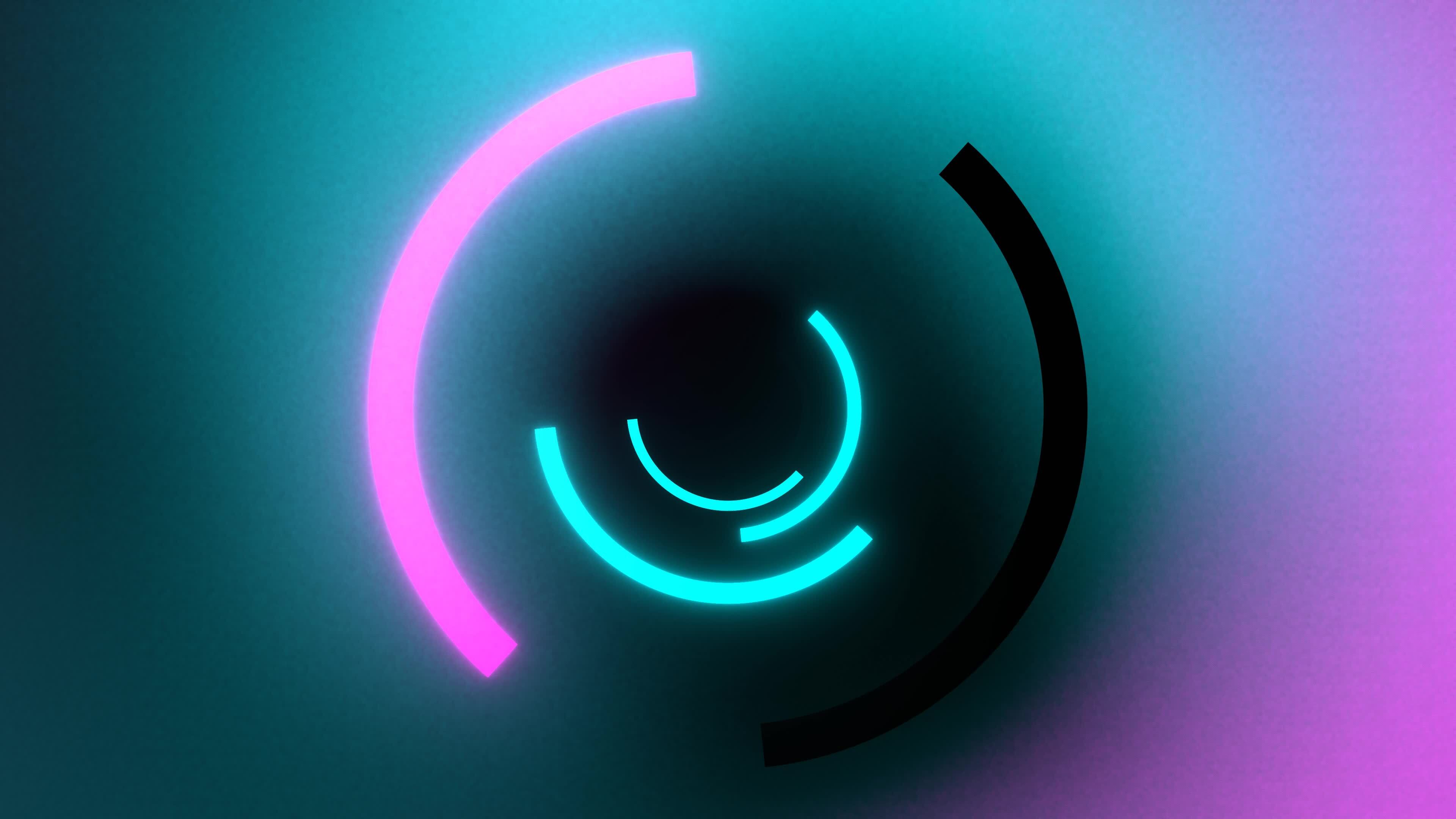 Cyan and Pink Abstract Neon Half Ring Strobe Background VJ Loop in 4K 45368438 Stock Video at ...