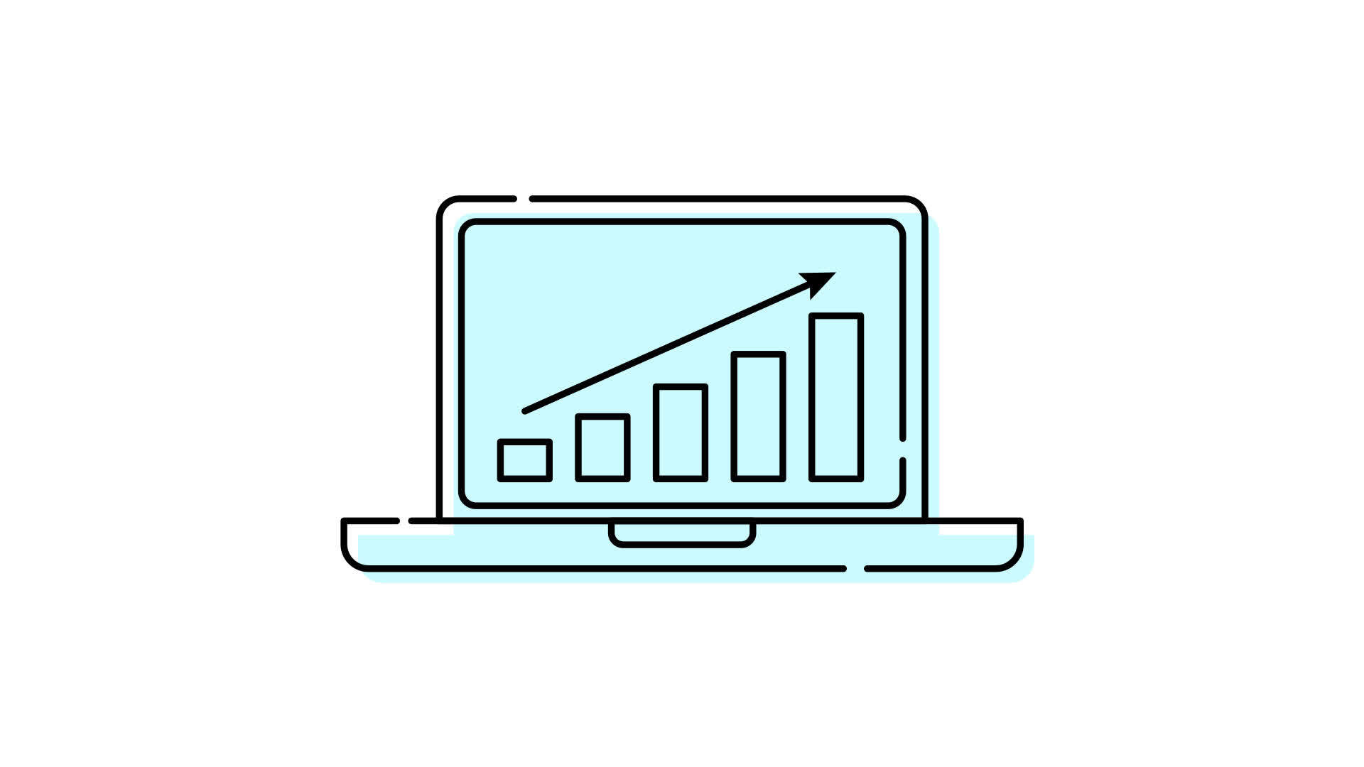 Laptop Reporting graph animated icon with transparent background and ...