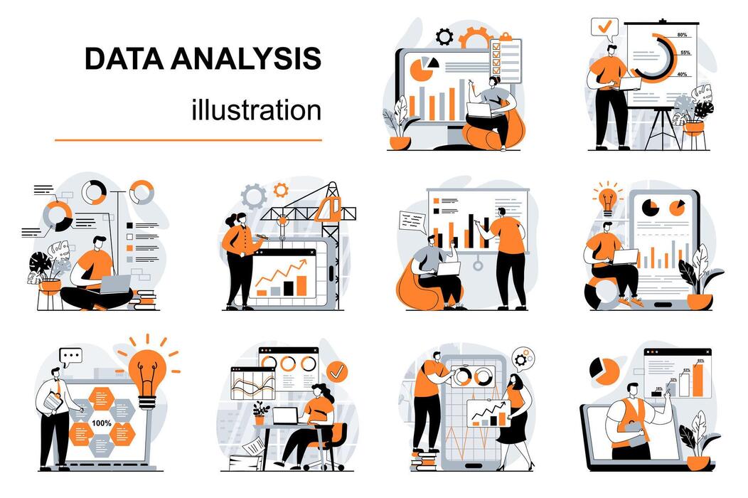 Data Analysis Vector Art, Icons, and Graphics for Free Download