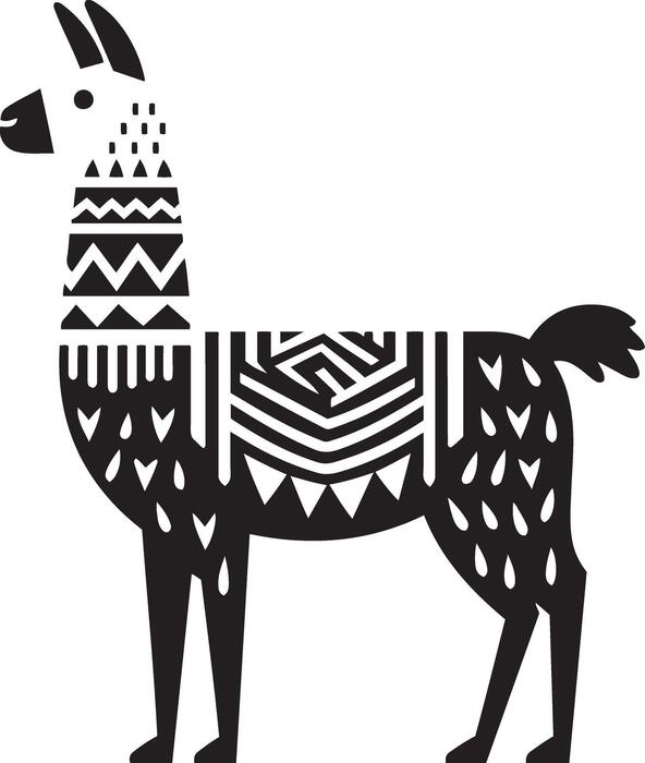 Llama Black And White Vector Art, Icons, and Graphics for Free Download