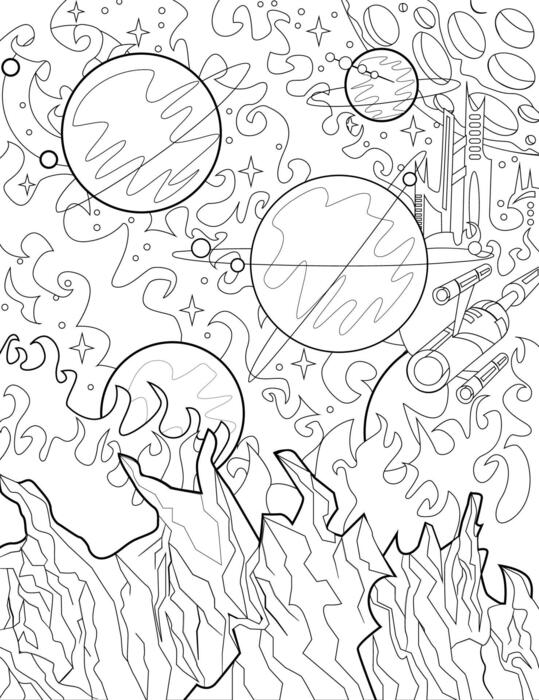 retro sci fi coloring book