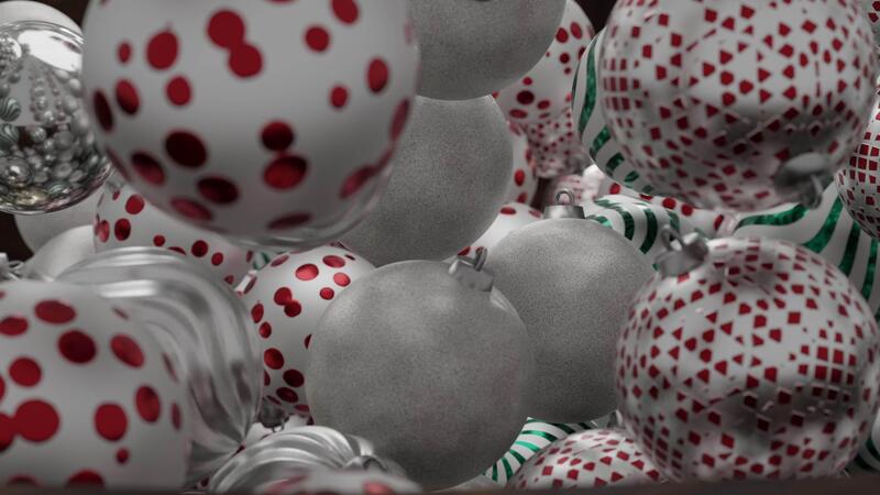 3d animation with dynamic movement of christmas ornaments for ...