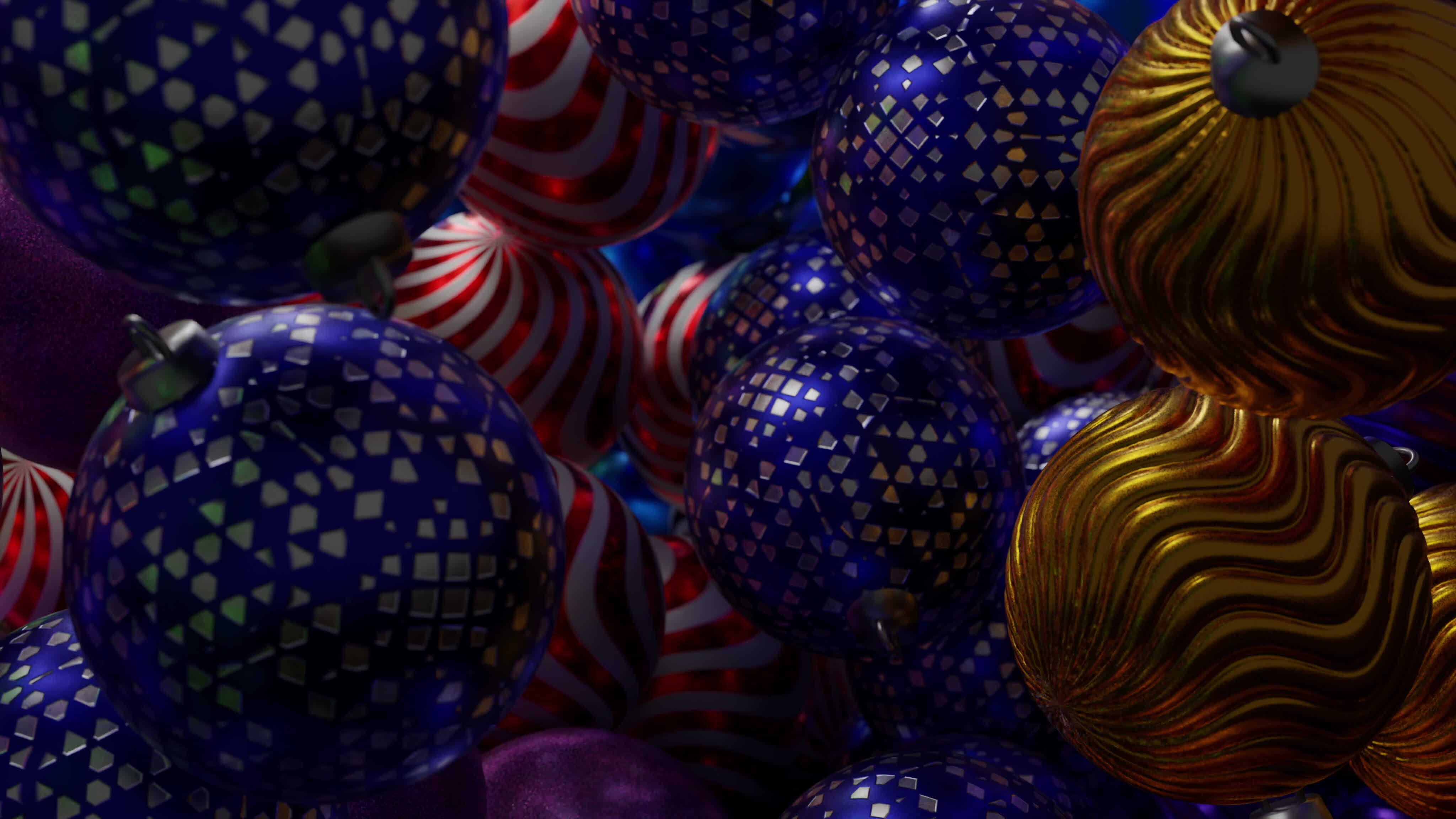 3d animation with dynamic movement of christmas ornaments for ...